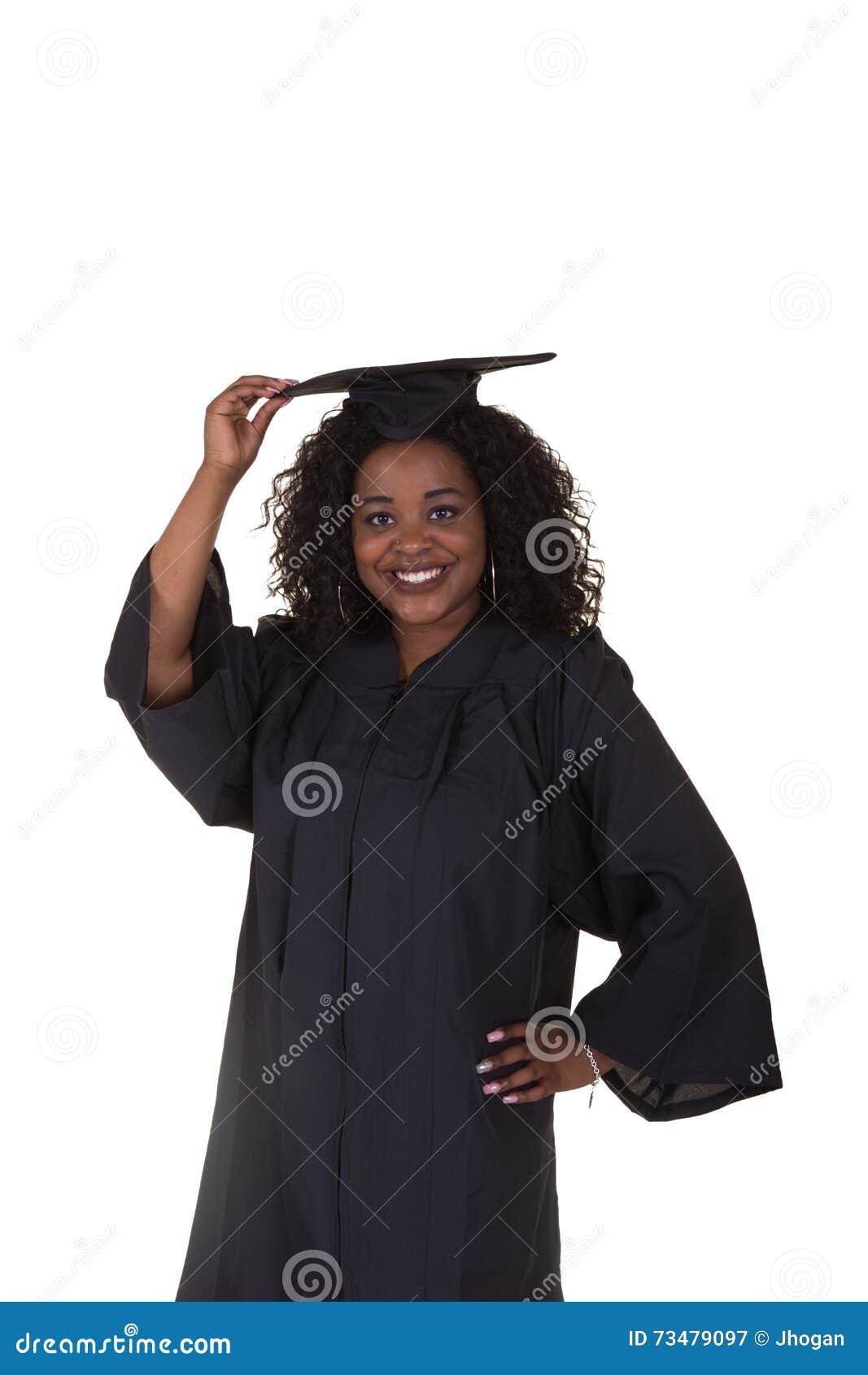 Attractive Woman in Cap and Gown Stock Image - Image of full, diversity ...