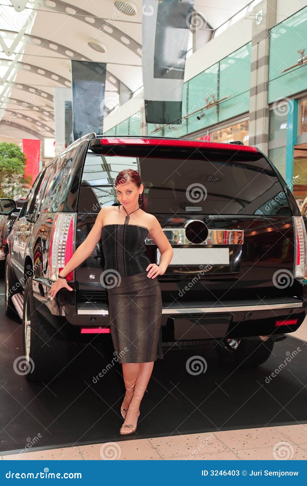 Attractive woman with car. stock image. Image of hair - 3246403