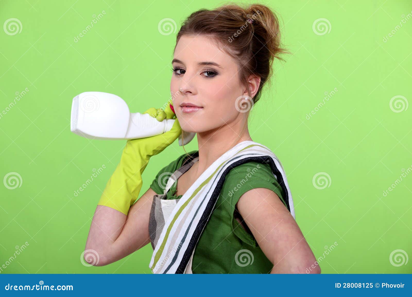 Attractive woman cleaning stock image. Image of homemaker - 28008125