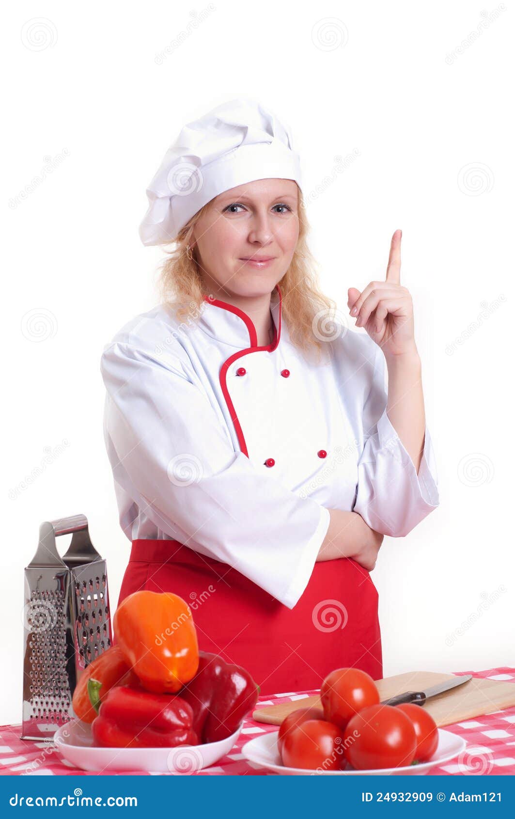Attractive woman cooks stock image. Image of chores, gourmet - 24932909