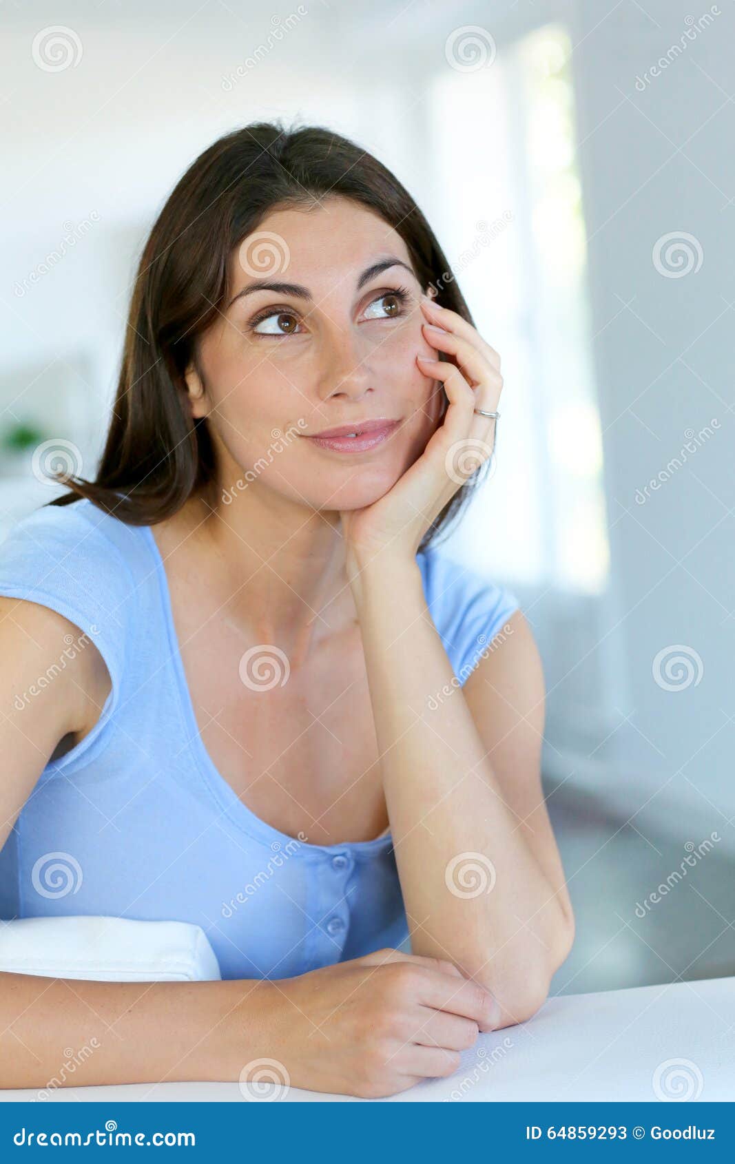 Attractive Woman Daydreaming Stock Image Image Of Closeup Dreaming