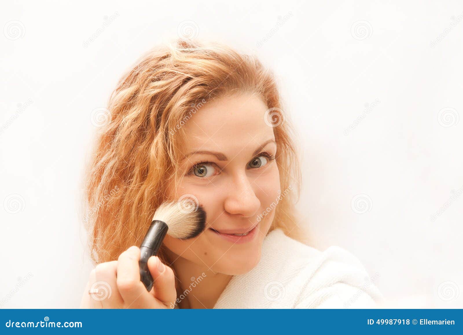 Attractive Woman Doing Make-up on Face. Stock Photo - Image of people ...