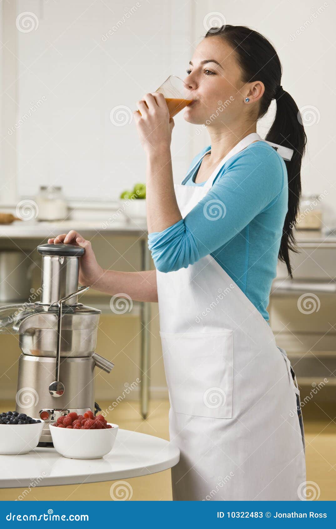 Attractive Woman Drinking Juice. Stock Image - Image of beauty ...