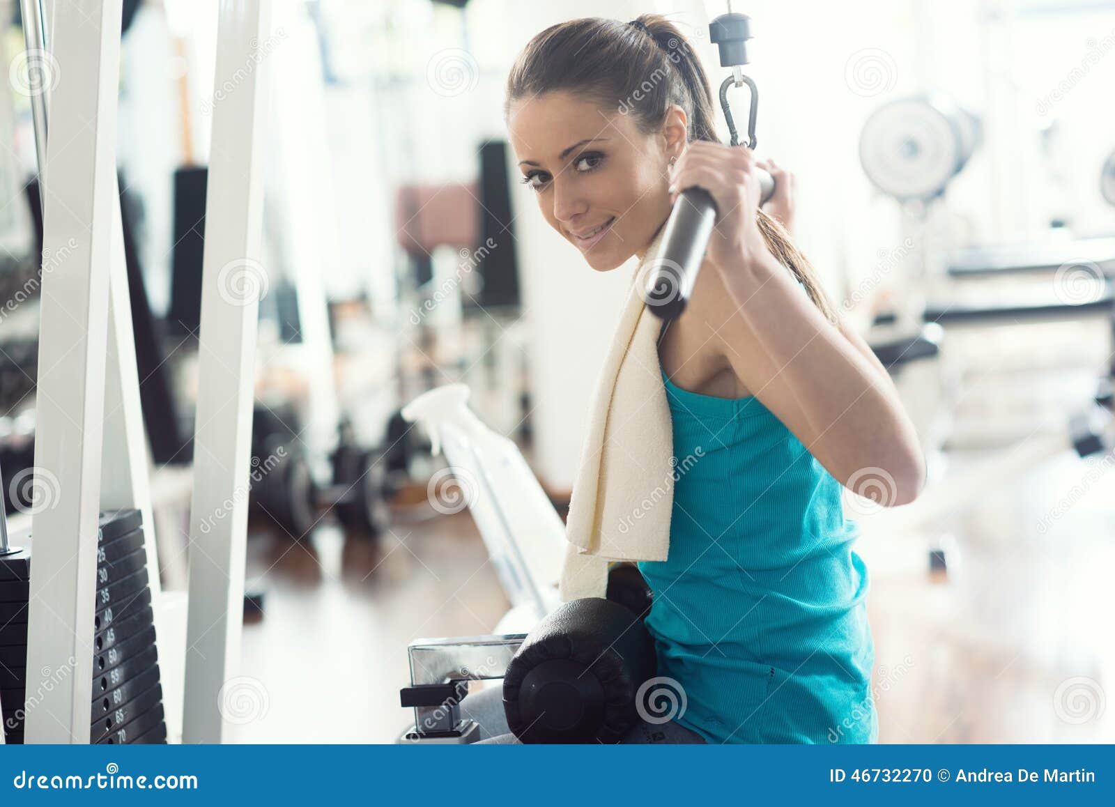 Attractive Woman Exercising at Gym Stock Photo - Image of club, sport ...