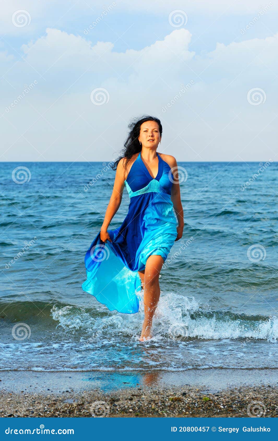 The Attractive Woman Exit the Sea Stock Image - Image of ocean, blue ...