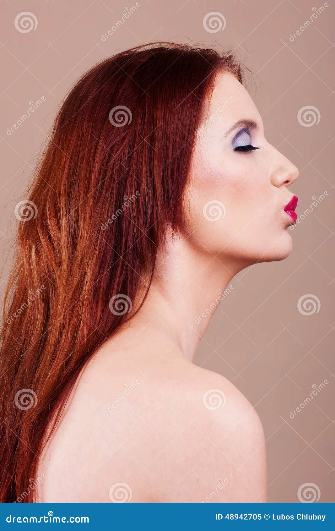 Attractive Woman Face with Pouting Mouth Stock Image - Image of mouth ...