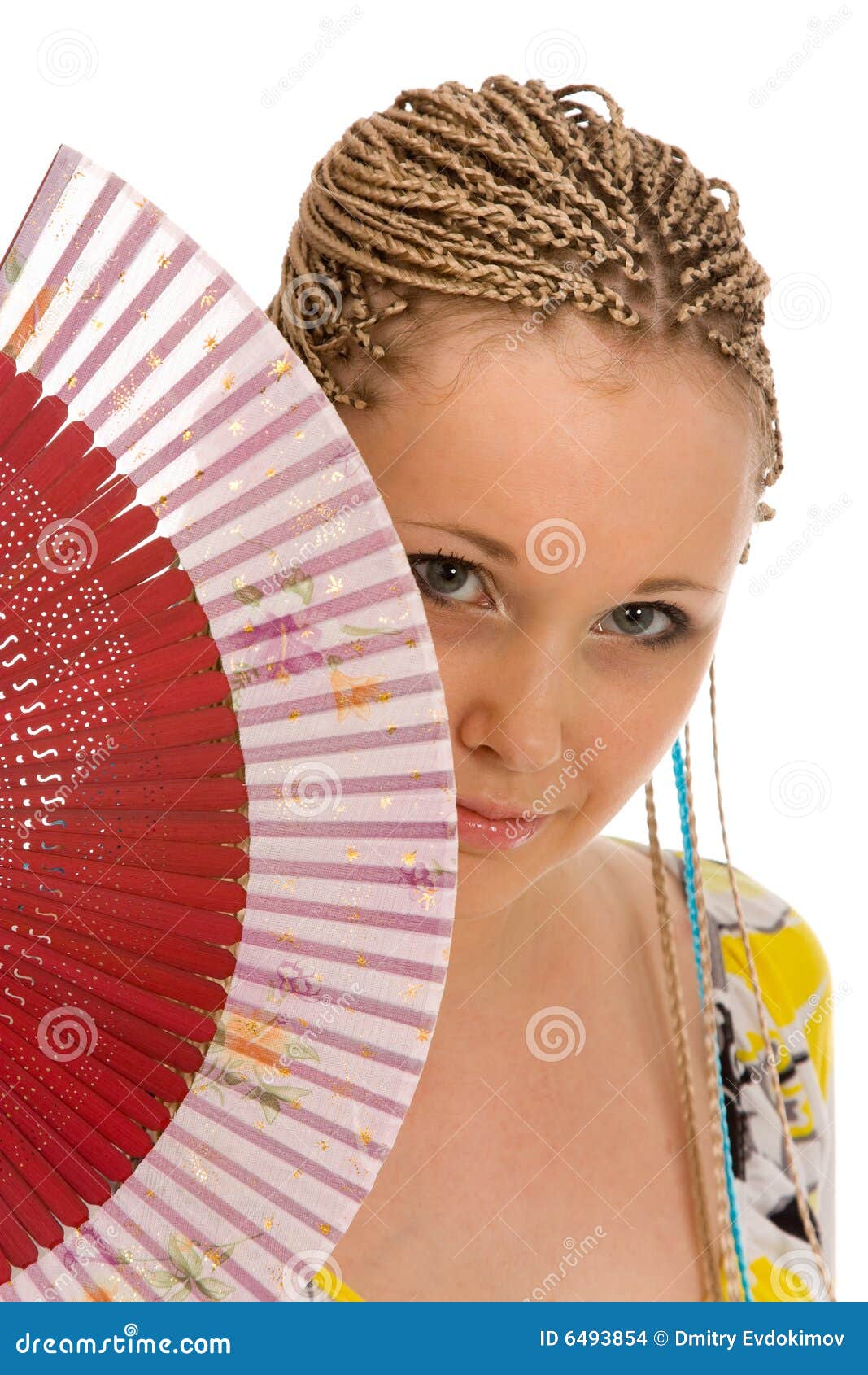 Attractive Woman with a Fan Stock Photo - Image of caucasian, portrait ...
