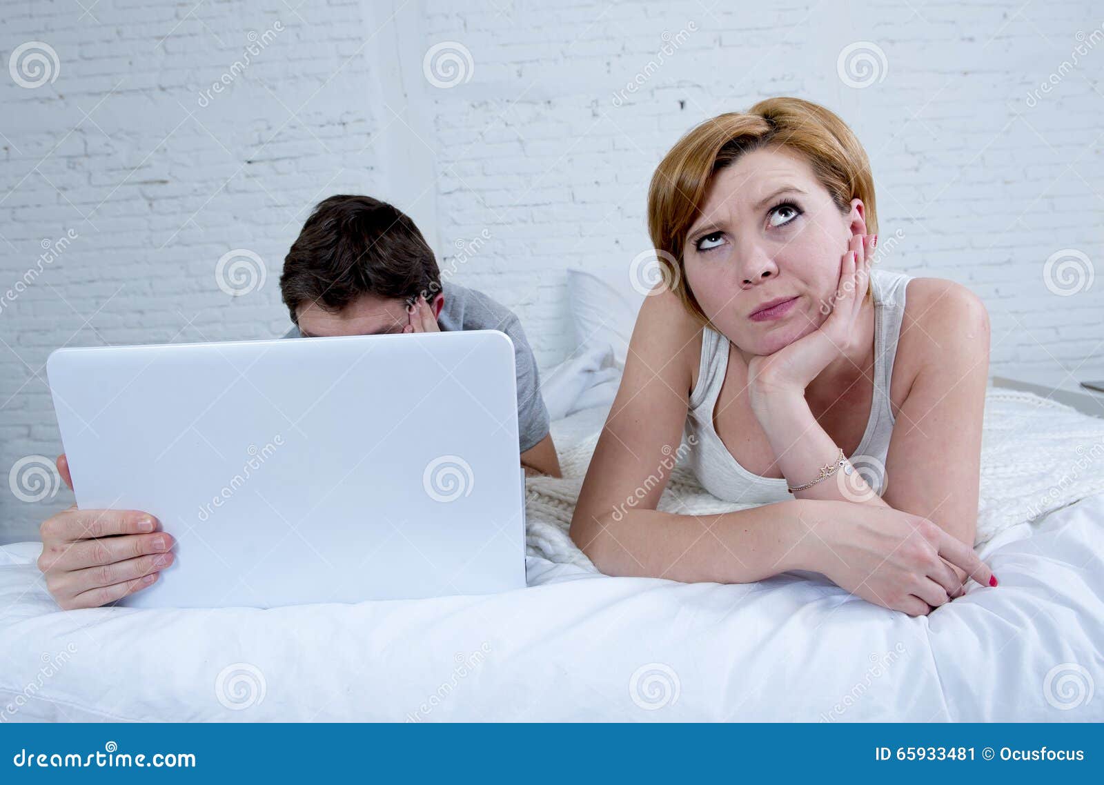 Attractive Woman Feeling Upset Unsatisfied And Frustrated In Bed With