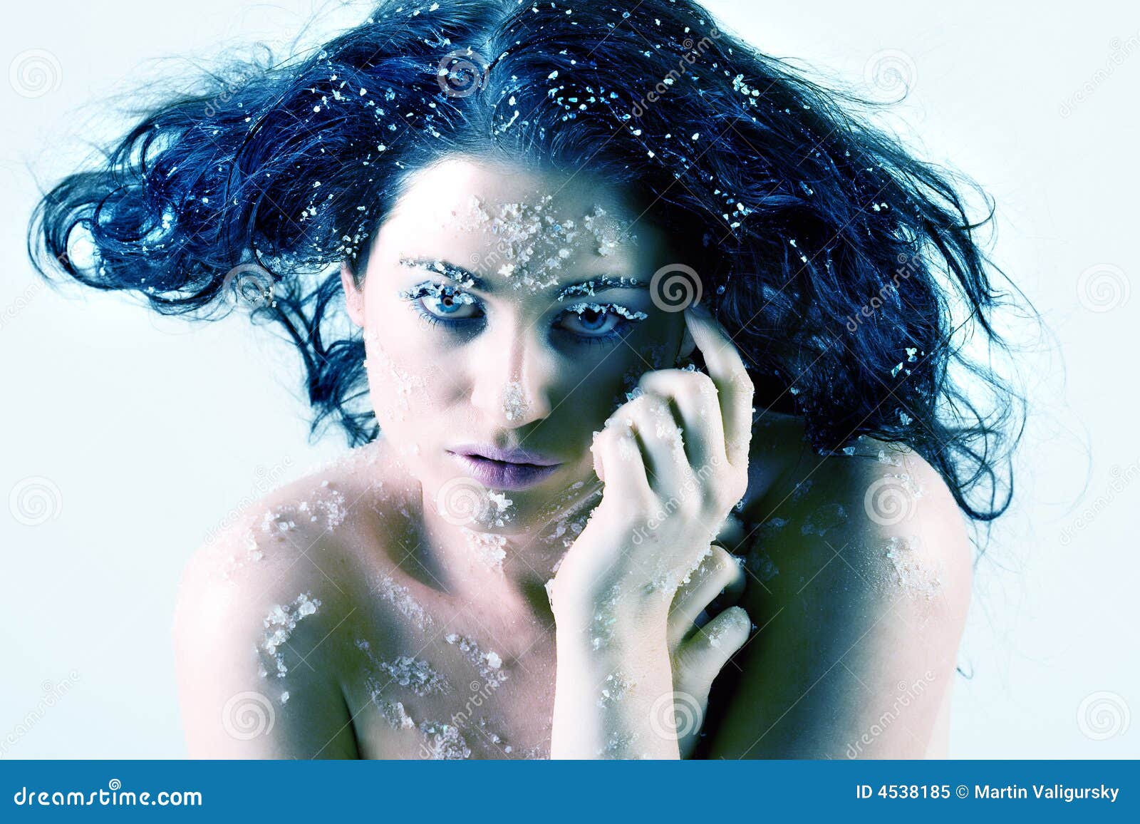 Attractive Woman Freezing in Winter Stock Image - Image of snow ...