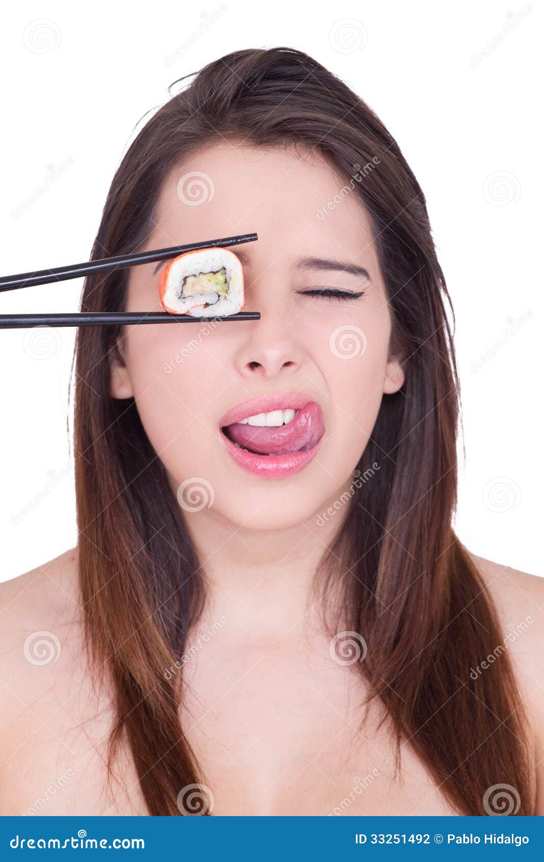 Attractive Woman Holding Chopsticks Stock Photo - Image of beautiful ...