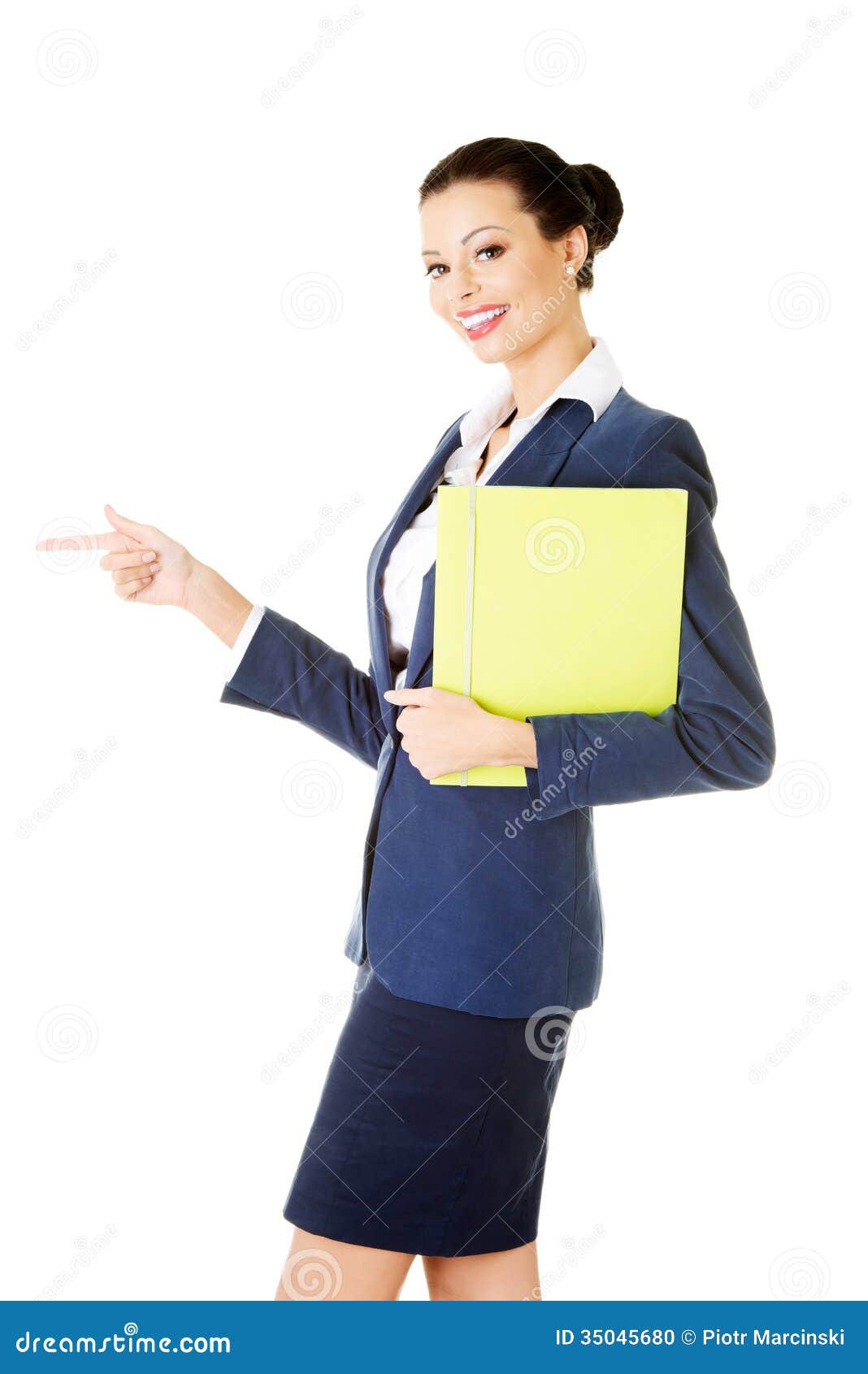 Attractive Woman Holding Files. Stock Photo - Image of holding ...