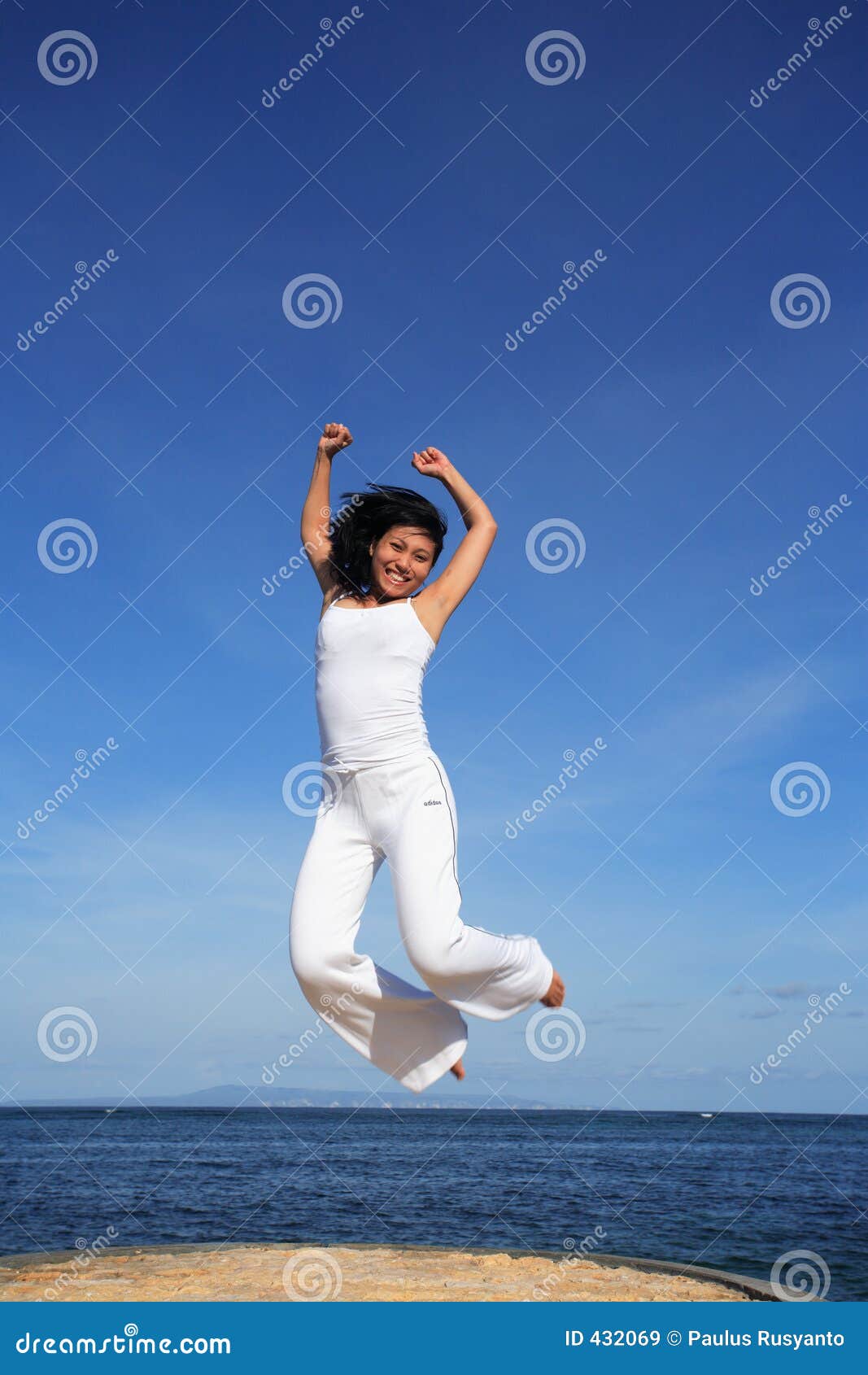 Attractive Woman Jumping stock image. Image of health, expressive - 432069