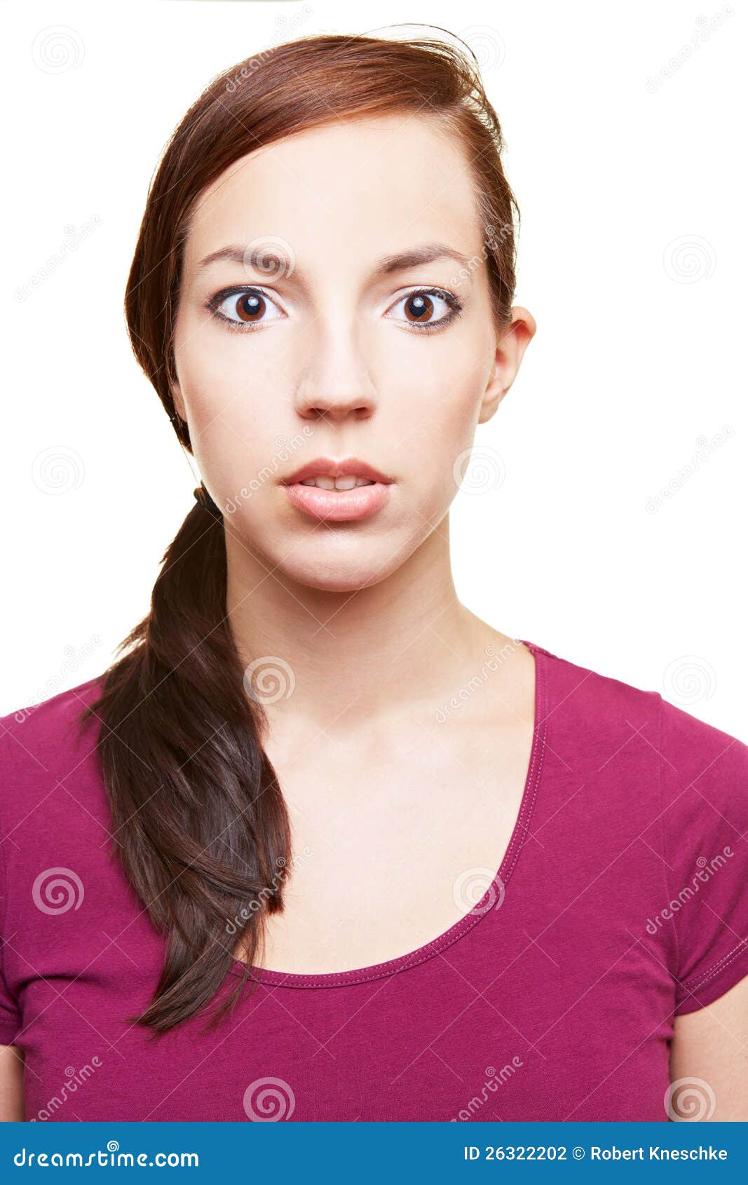 Attractive Woman Looking Seriously Stock Photo - Image of neutral ...
