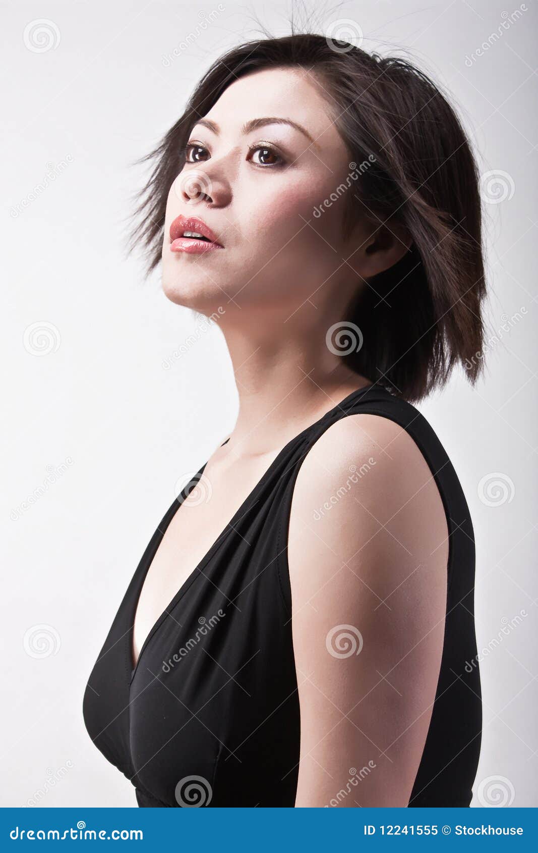 Attractive Woman Looking Up Stock Image - Image of background, model ...