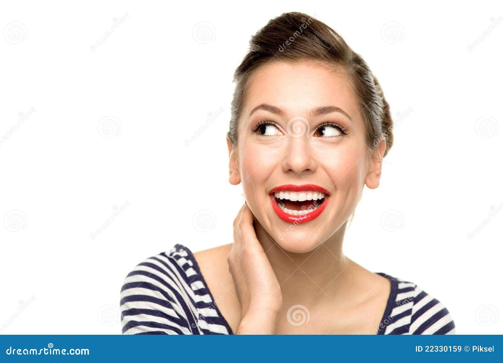Attractive Woman Looking Up Stock Image - Image of adult, girls: 22330159