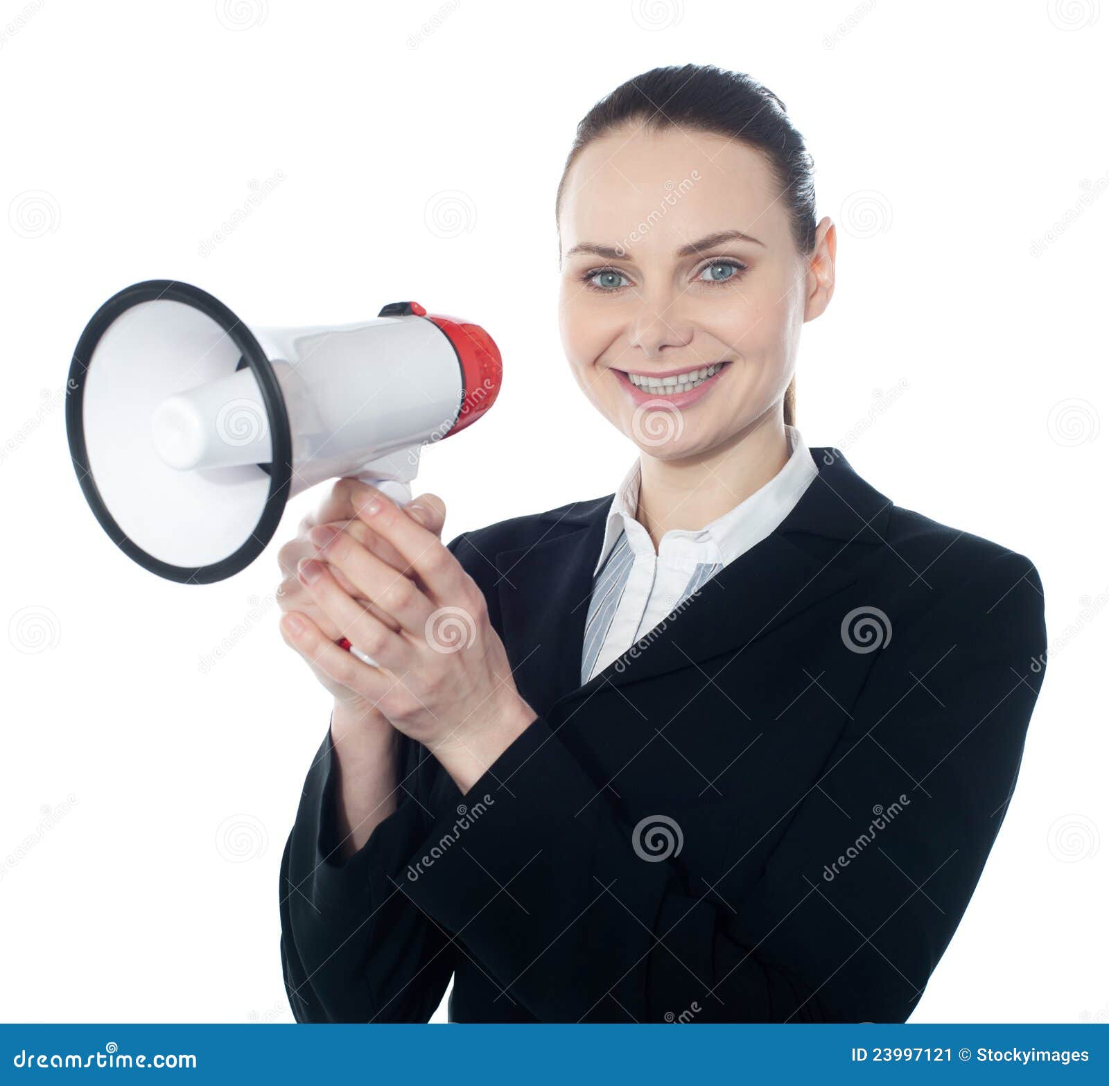 Attractive Woman with Megaphone Stock Image - Image of lifestyle ...