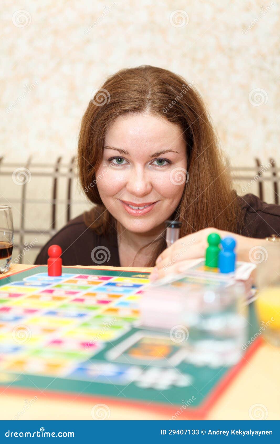 Attractive Woman Playing Board Game Stock Image - Image of brunette ...