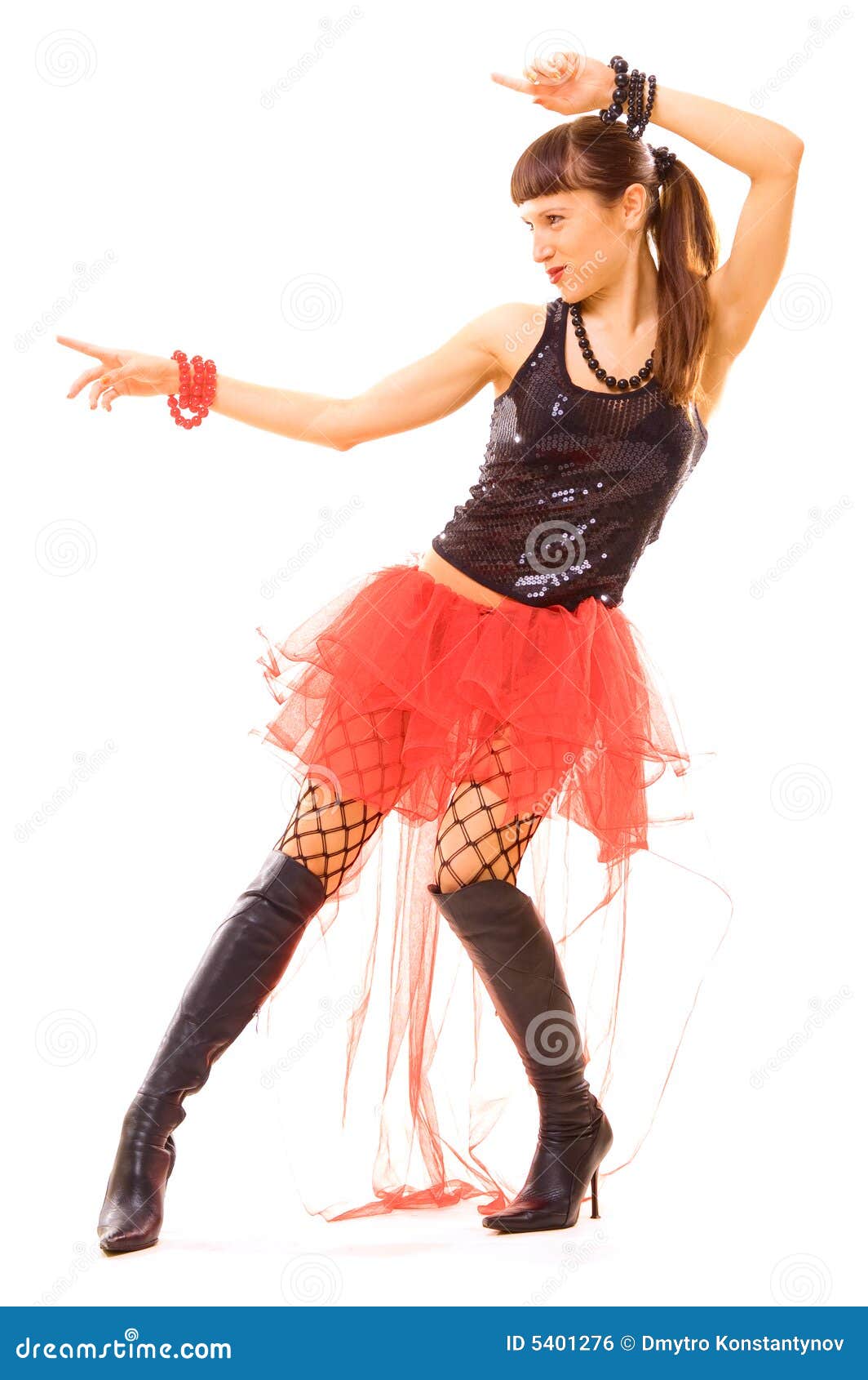 Attractive Woman Pointing in Dance Stock Photo - Image of attractive ...
