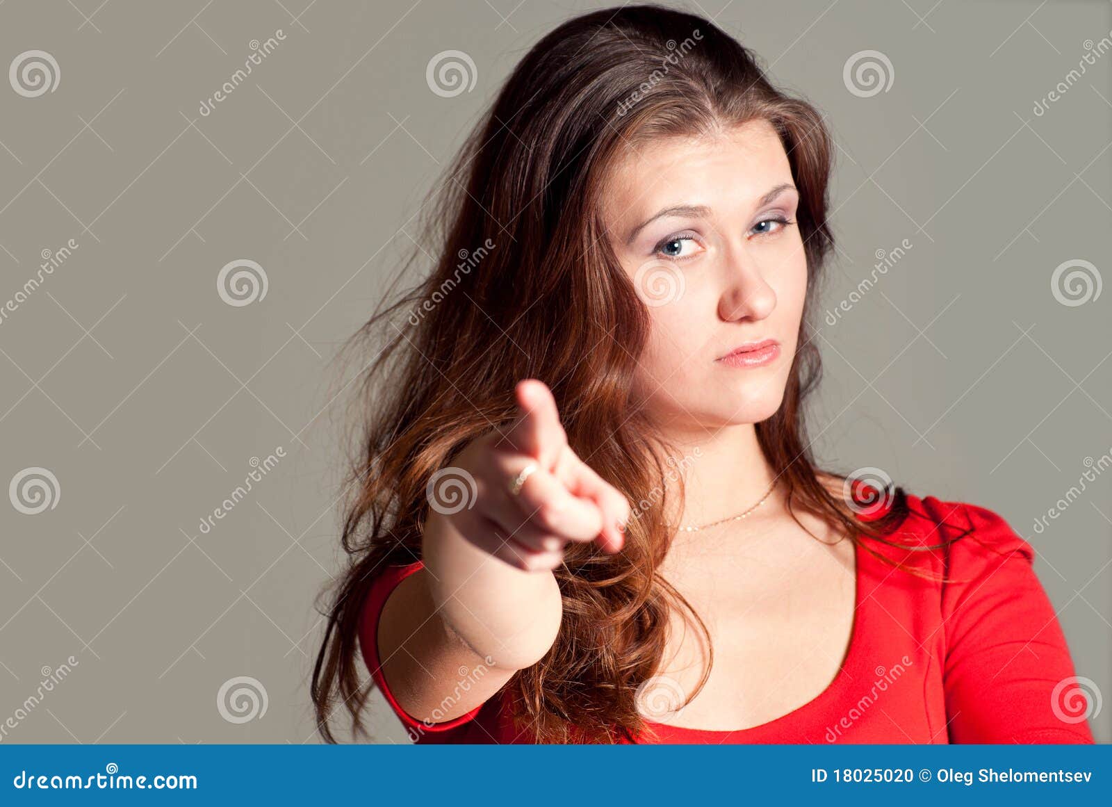 Attractive Woman Pointing at Viewer Stock Photo - Image of choosing ...