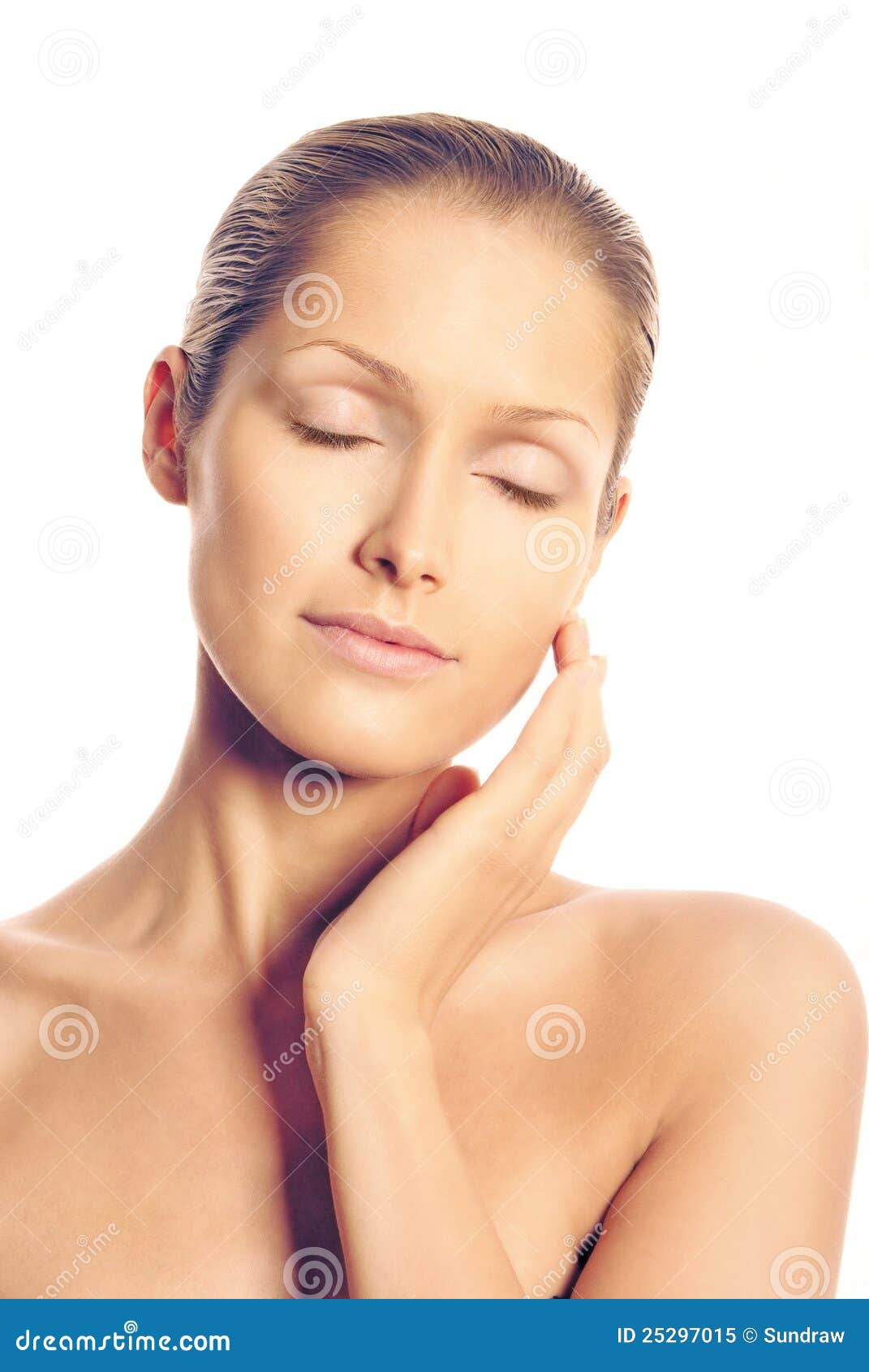 Attractive Woman Portrait on White Background Stock Image - Image of ...