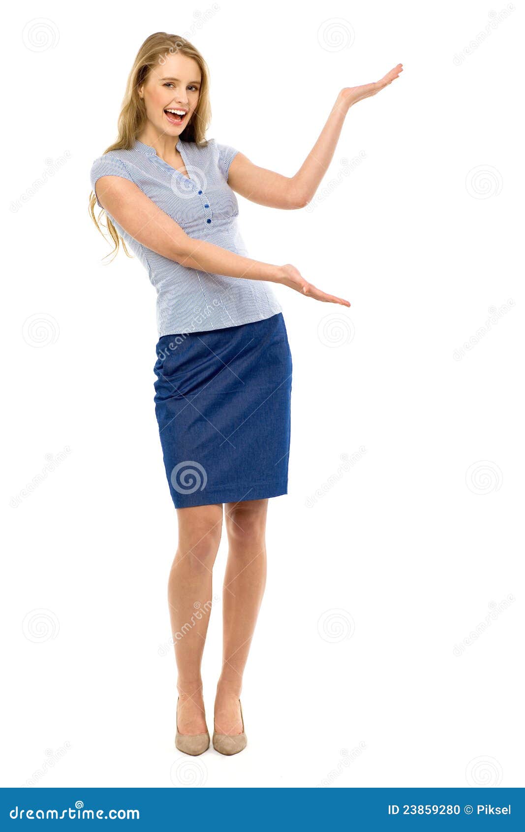 Attractive Woman Presenting Something Stock Photo - Image of presenting ...