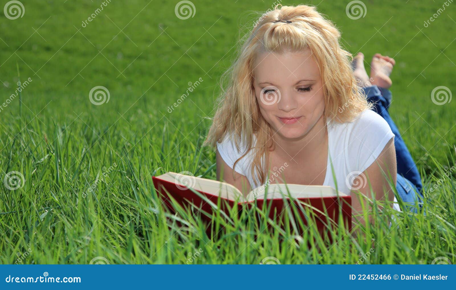 Attractive Woman Reading Book Outside Stock Photo - Image of outdoor ...