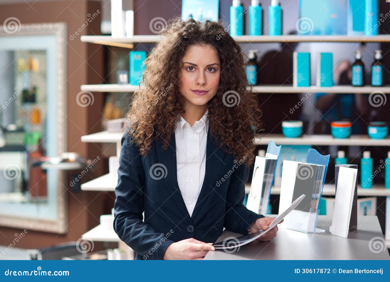 Attractive Woman Receptionist Stock Photo - Image of caucasian ...
