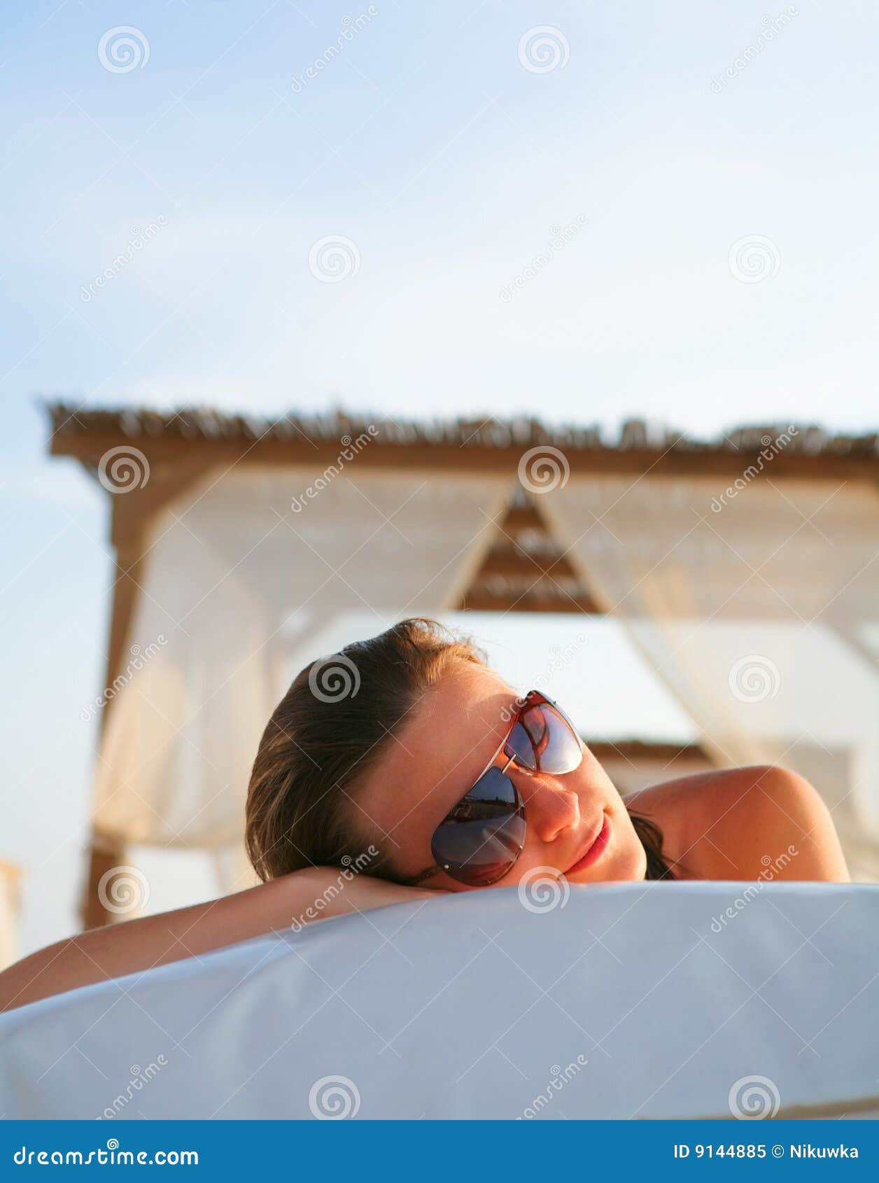 Attractive Woman Resting in the Tropical Beach Stock Image - Image of ...