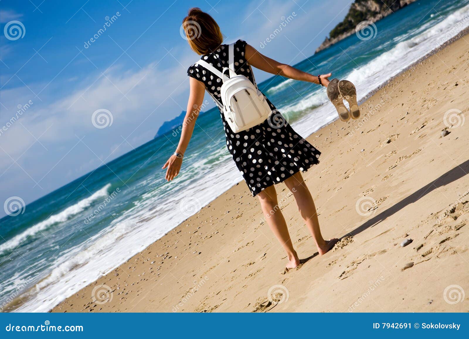 Attractive Woman on a Seaside at Sunny Day Stock Image - Image of ...