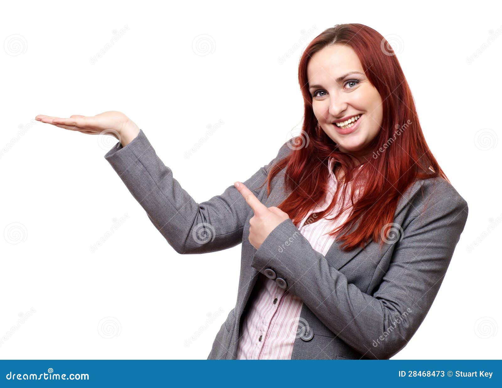 Attractive Woman Smiling and Pointing Stock Image - Image of pretty ...
