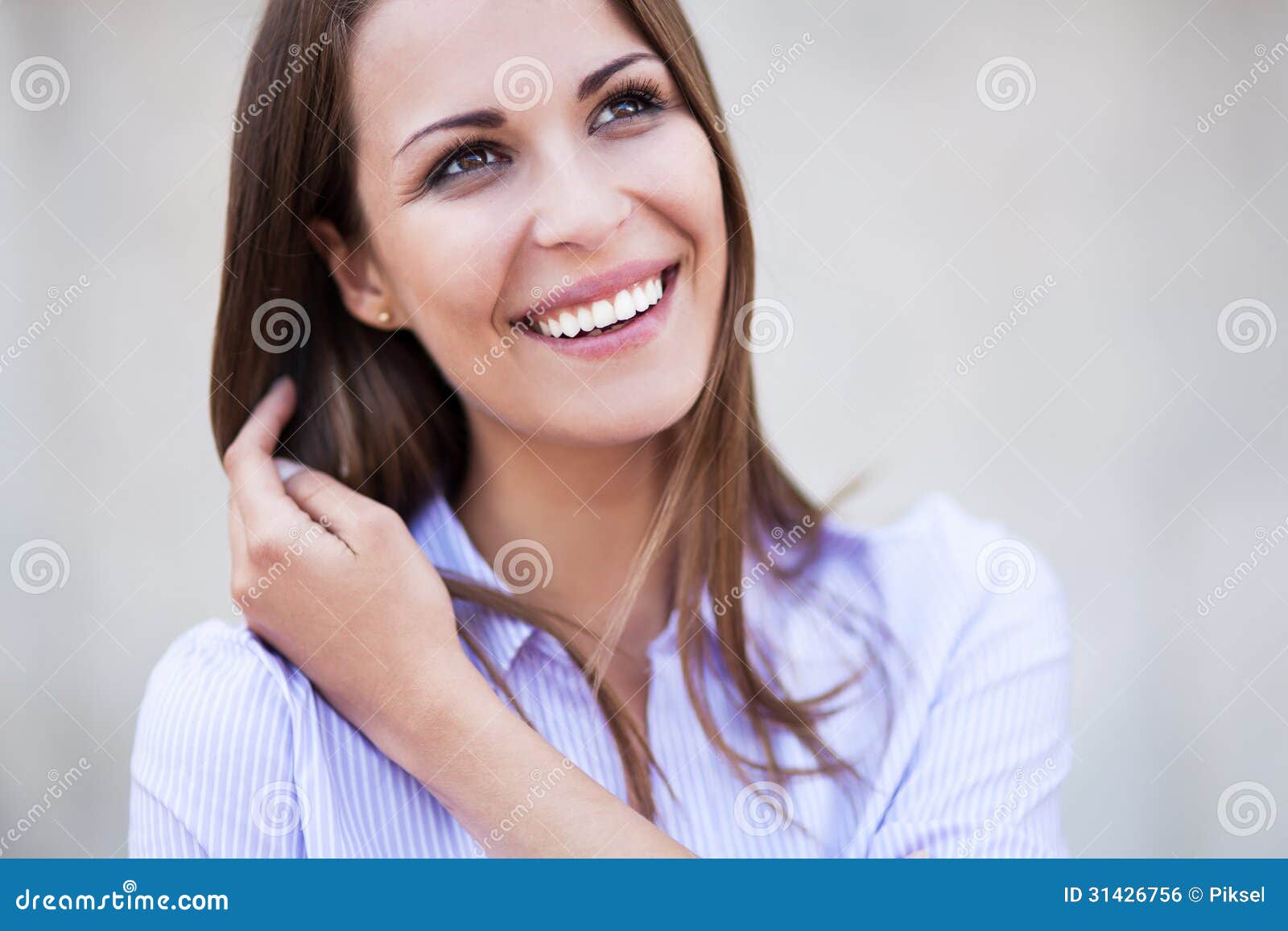 Attractive woman smiling stock photo. Image of beautiful - 31426756