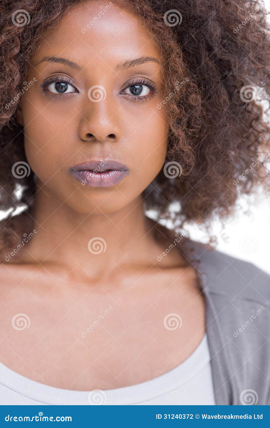 Attractive Woman Standing with a Deep Look Stock Photo - Image of ...