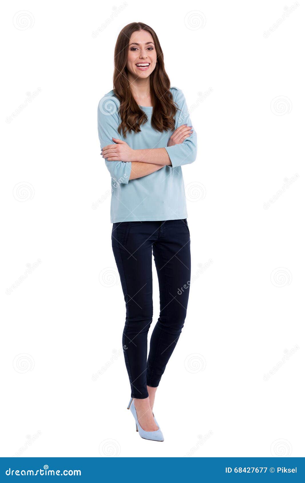 Attractive woman standing stock image. Image of confident - 68427677