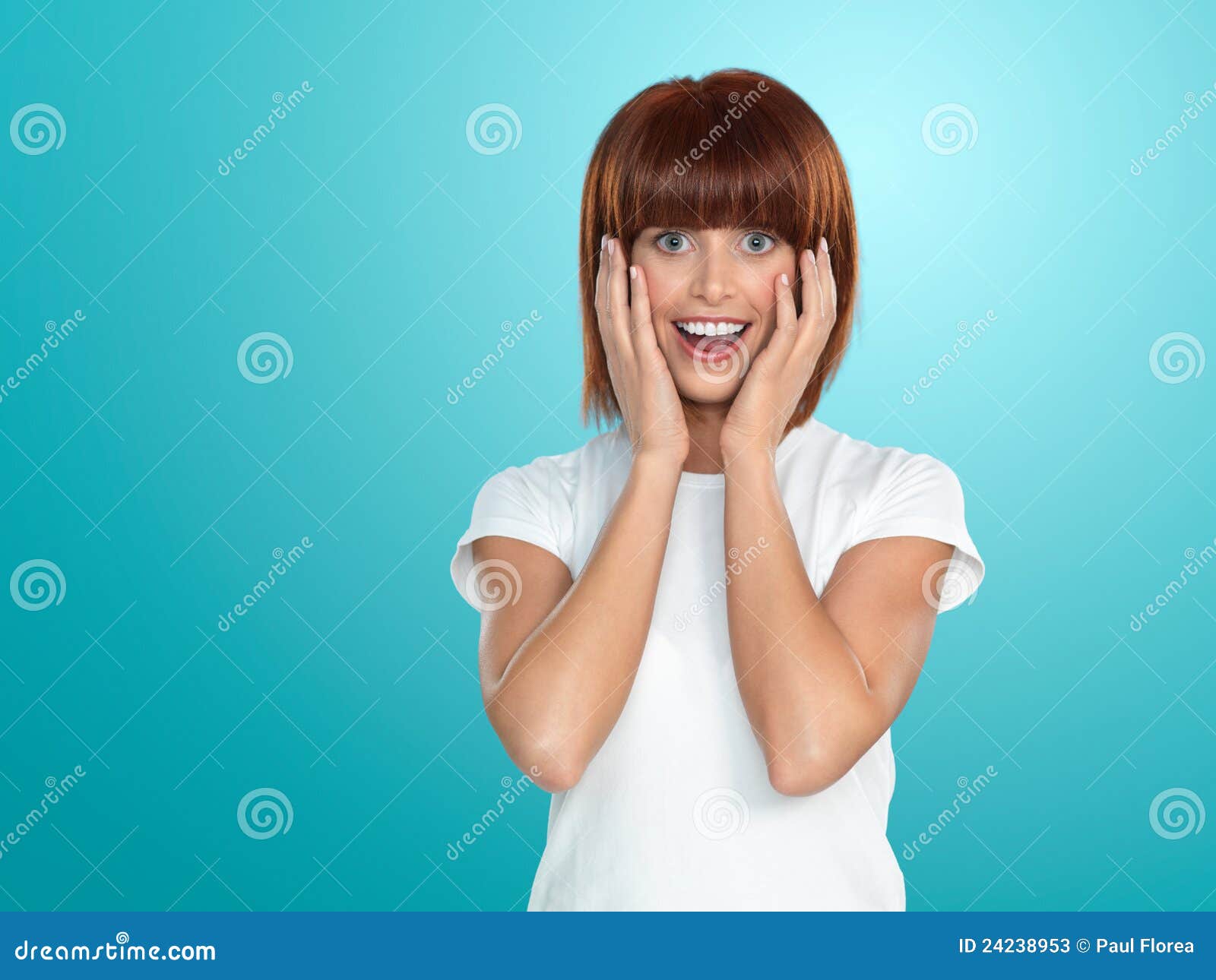 Attractive Woman Surprised Face Expression Stock Image - Image of ...
