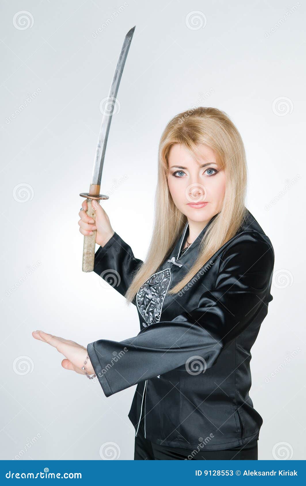 Attractive Woman with Sword Stock Image - Image of energy, grace: 9128553