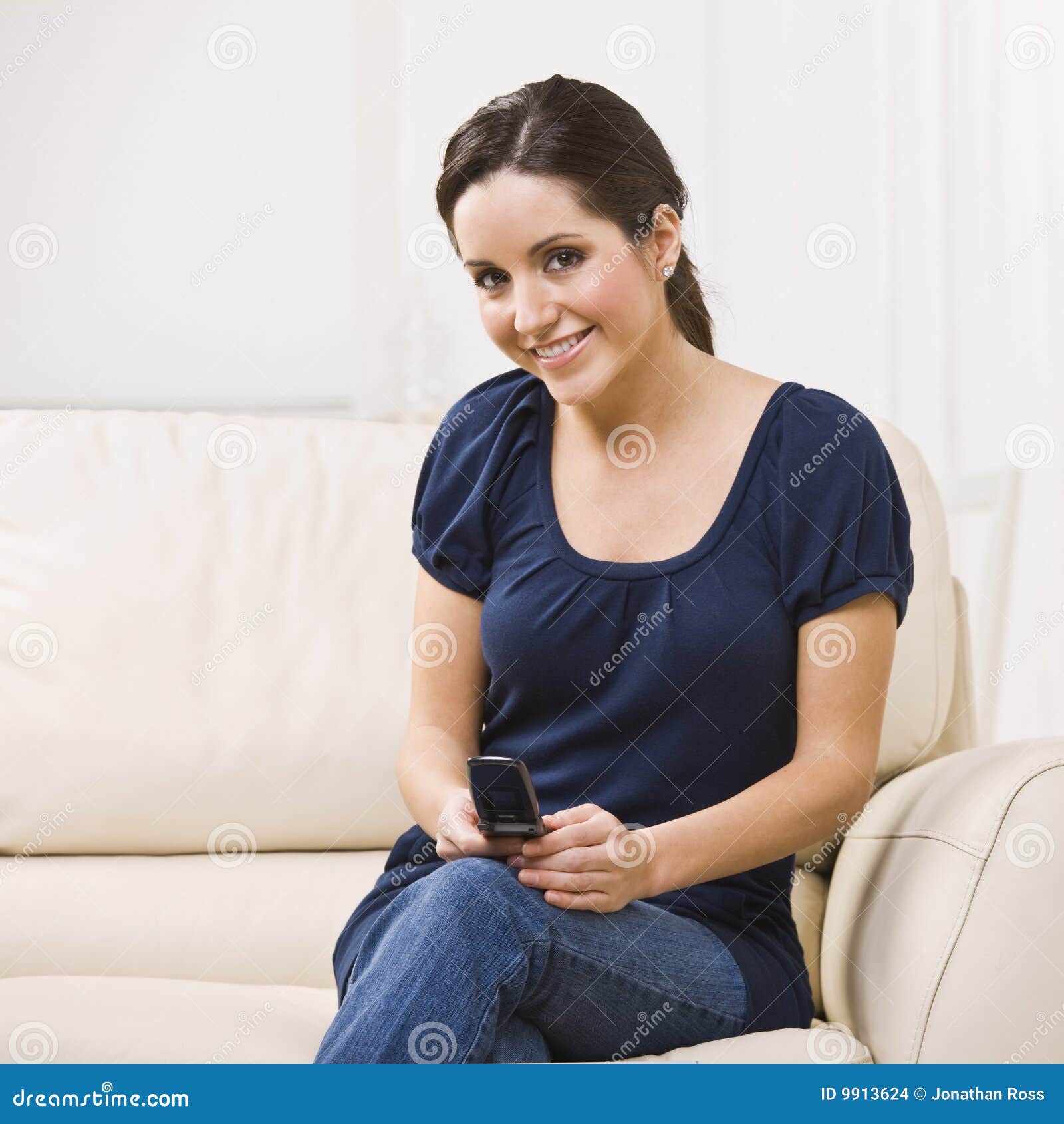 Attractive Woman Text Messaging Stock Photo - Image of adult, hair: 9913624