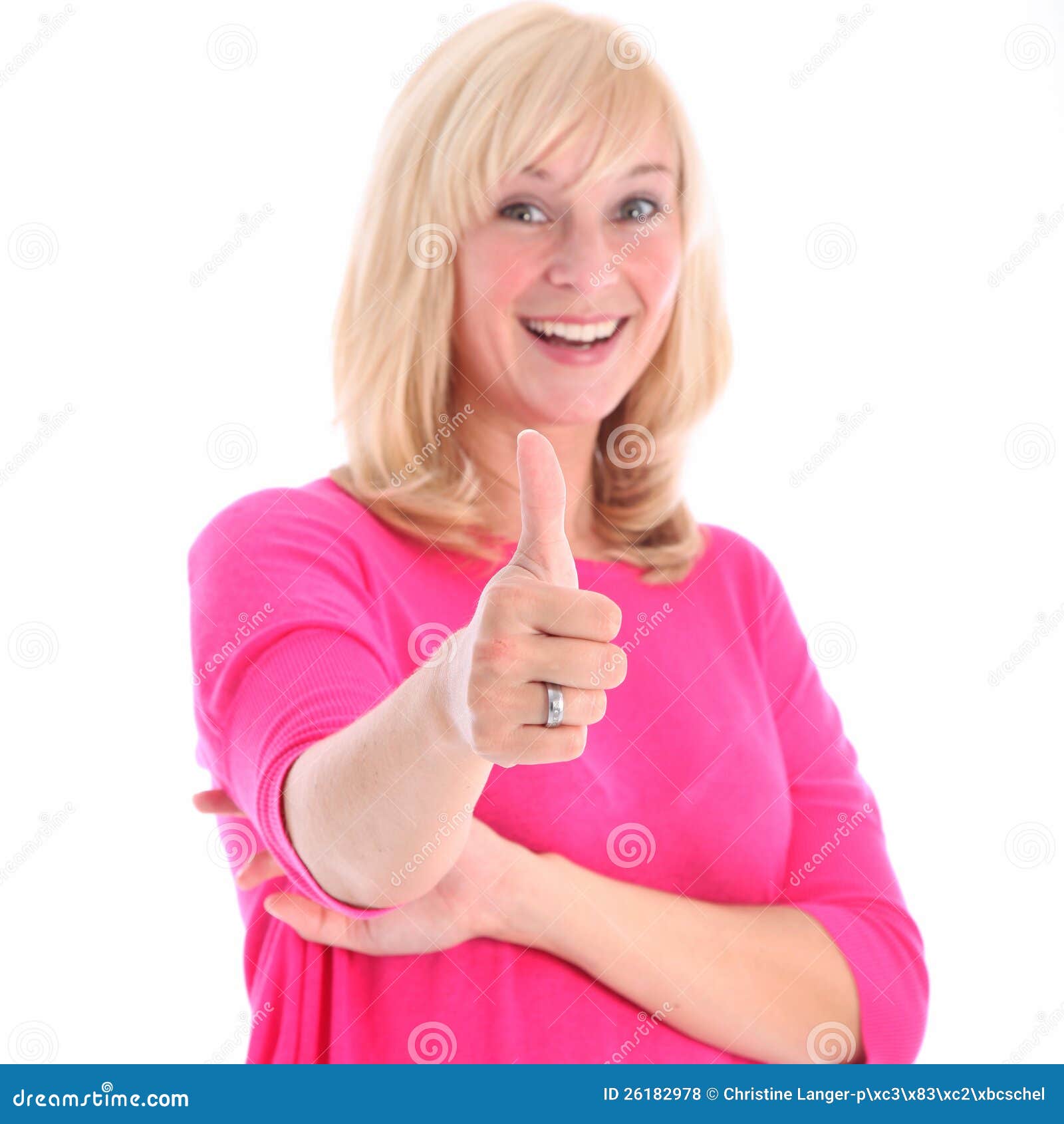 Attractive Woman with Thumbs Up Stock Photo - Image of female, smiling ...