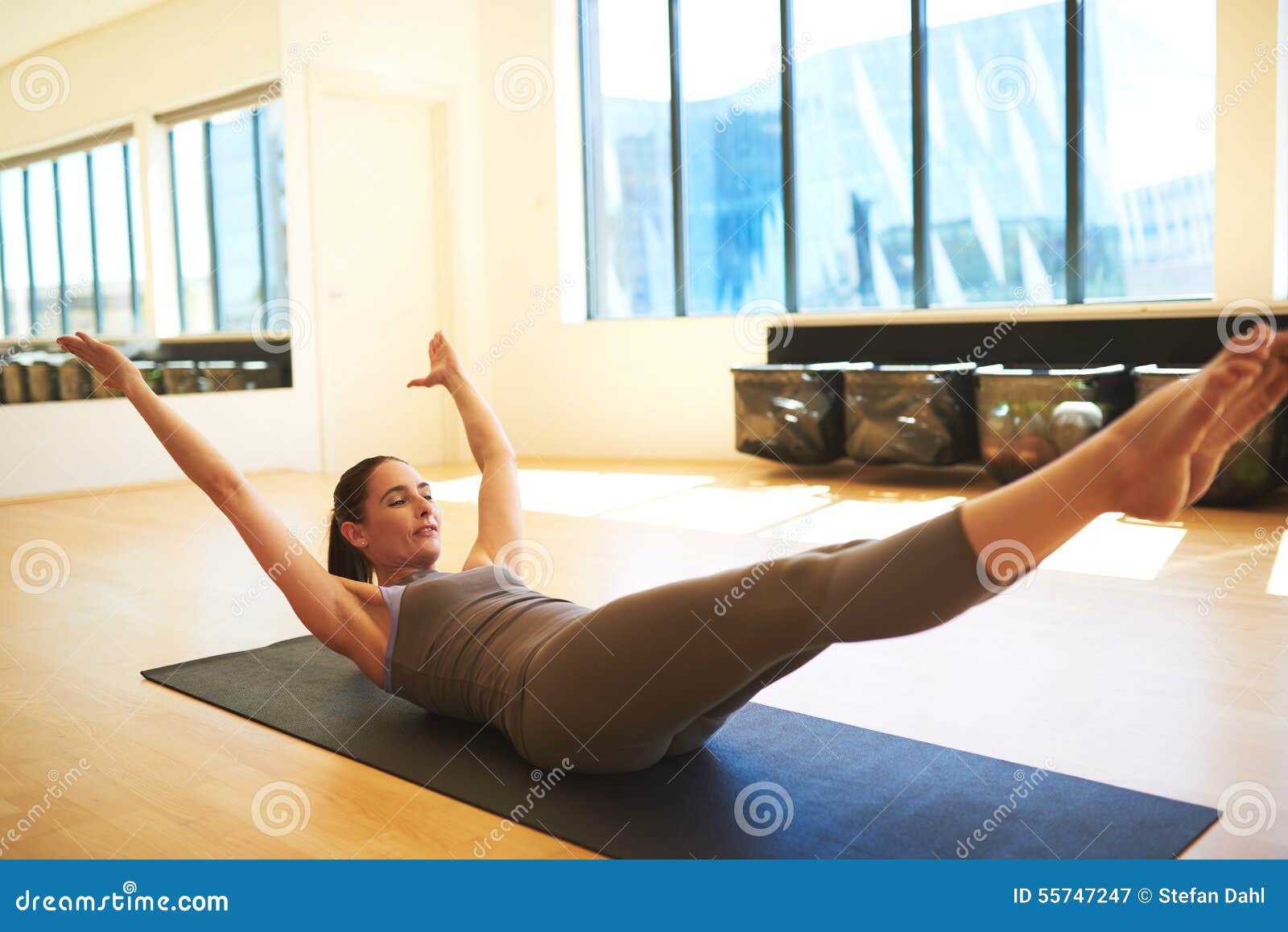 Attractive Woman Training Hard Stock Image - Image of exercising ...