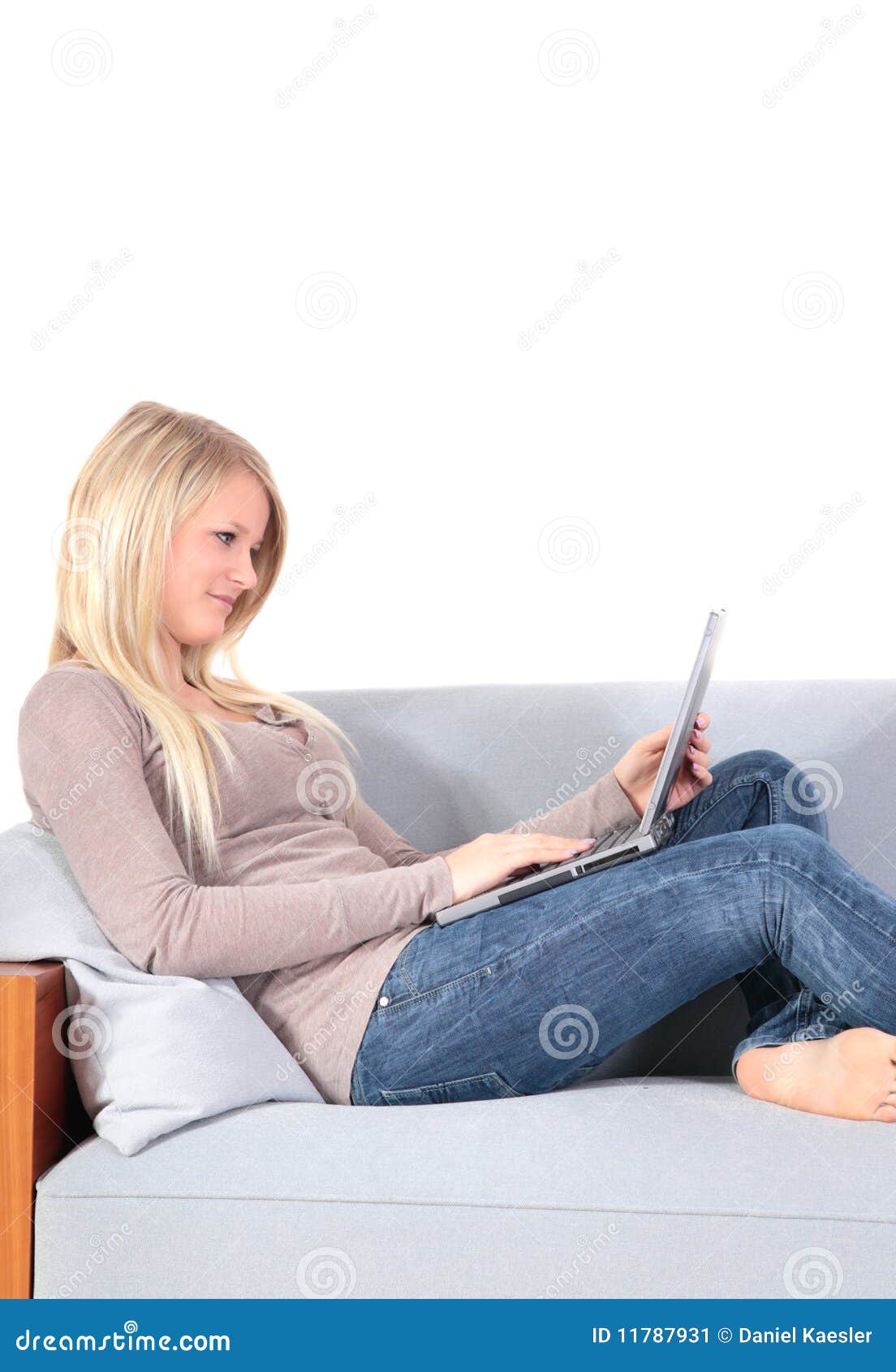 Attractive Woman Using Notebook Computer Stock Image - Image of ...