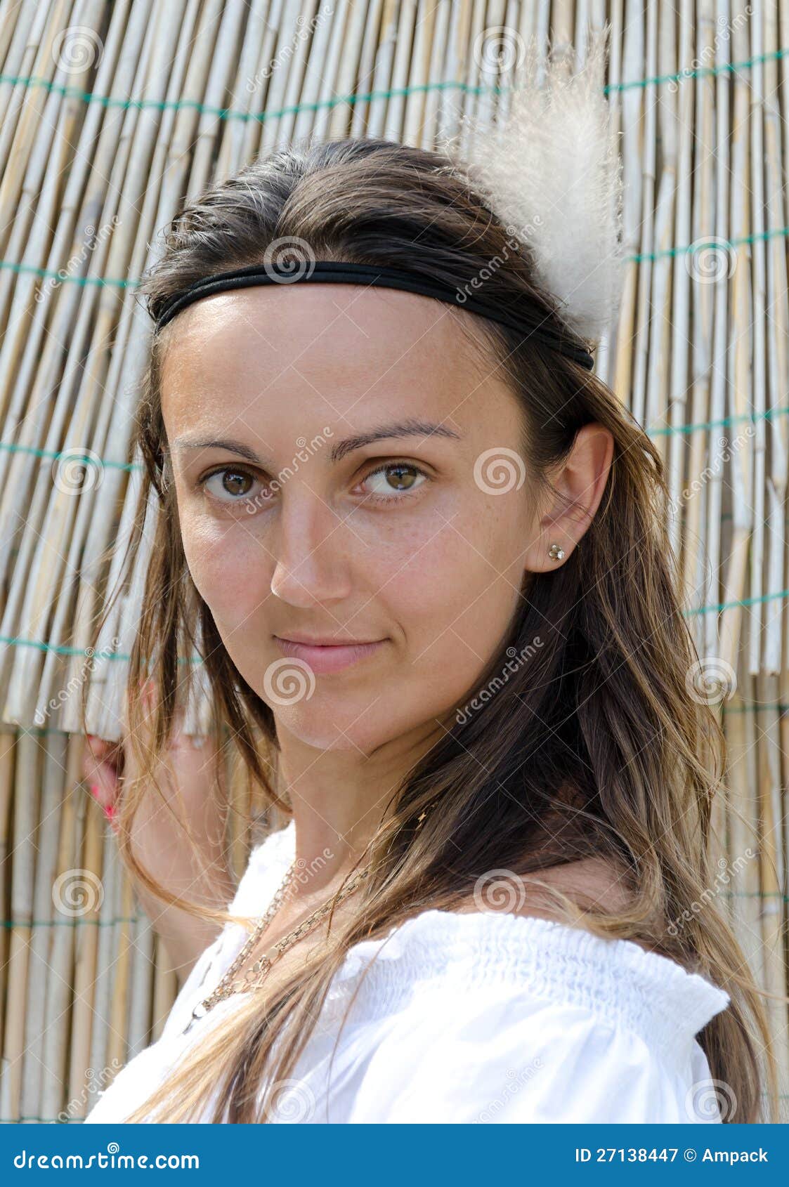 Attractive Woman Wearing a Headband Stock Image - Image of friendly ...