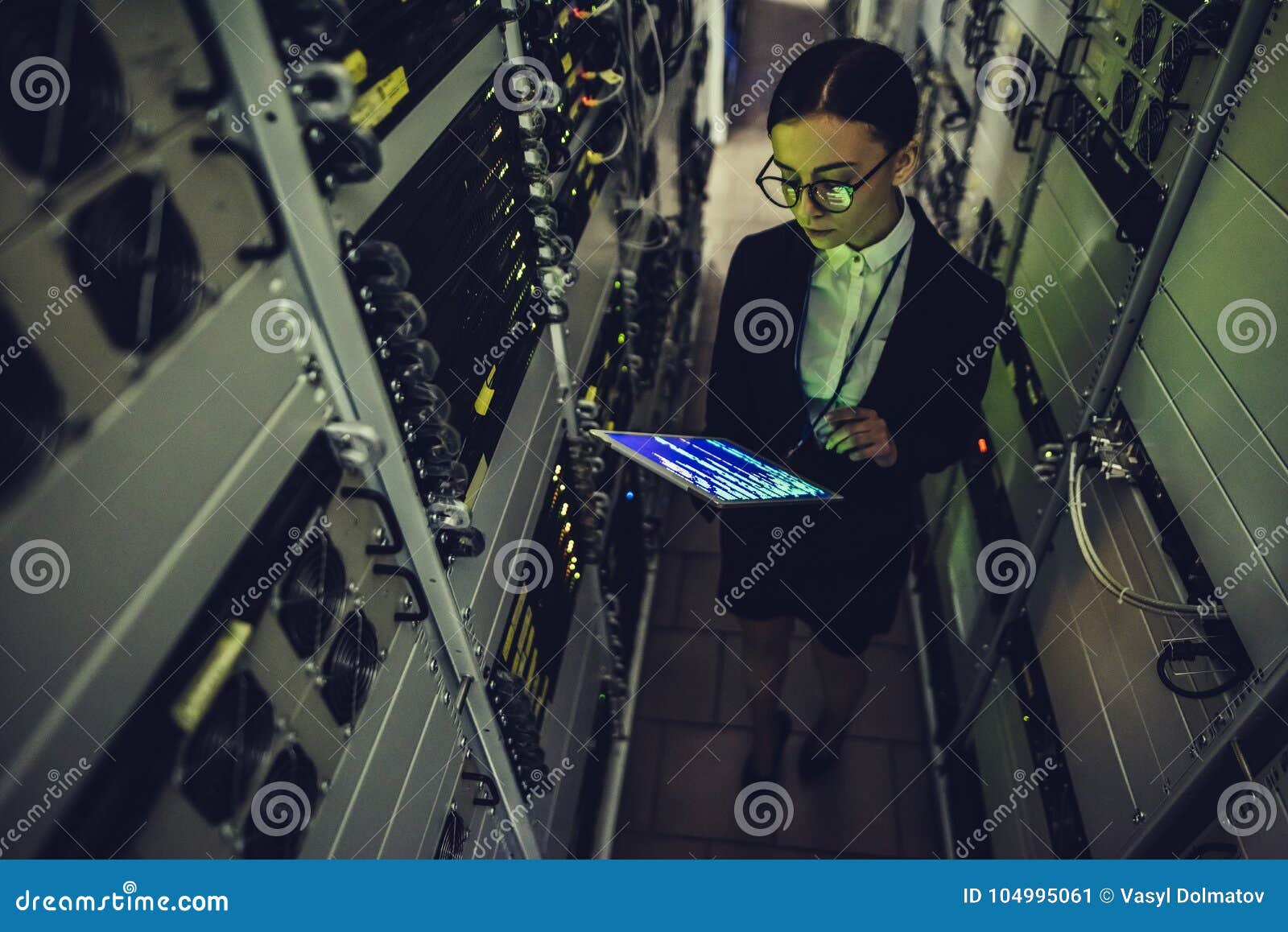Woman in data centre stock image. Image of professional - 104995061