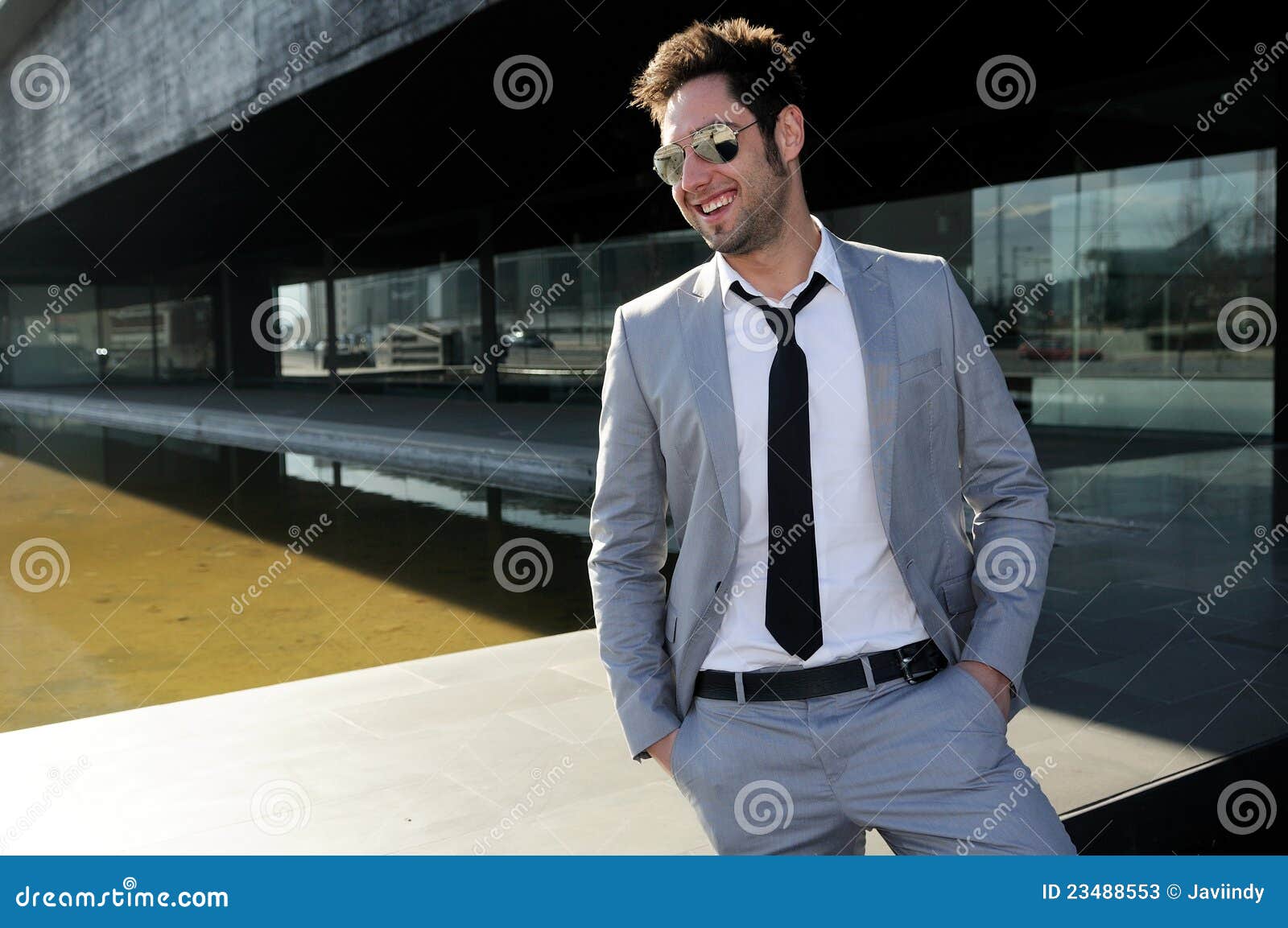 Attractive Young Businessman Laughing Stock Image - Image of laugh ...