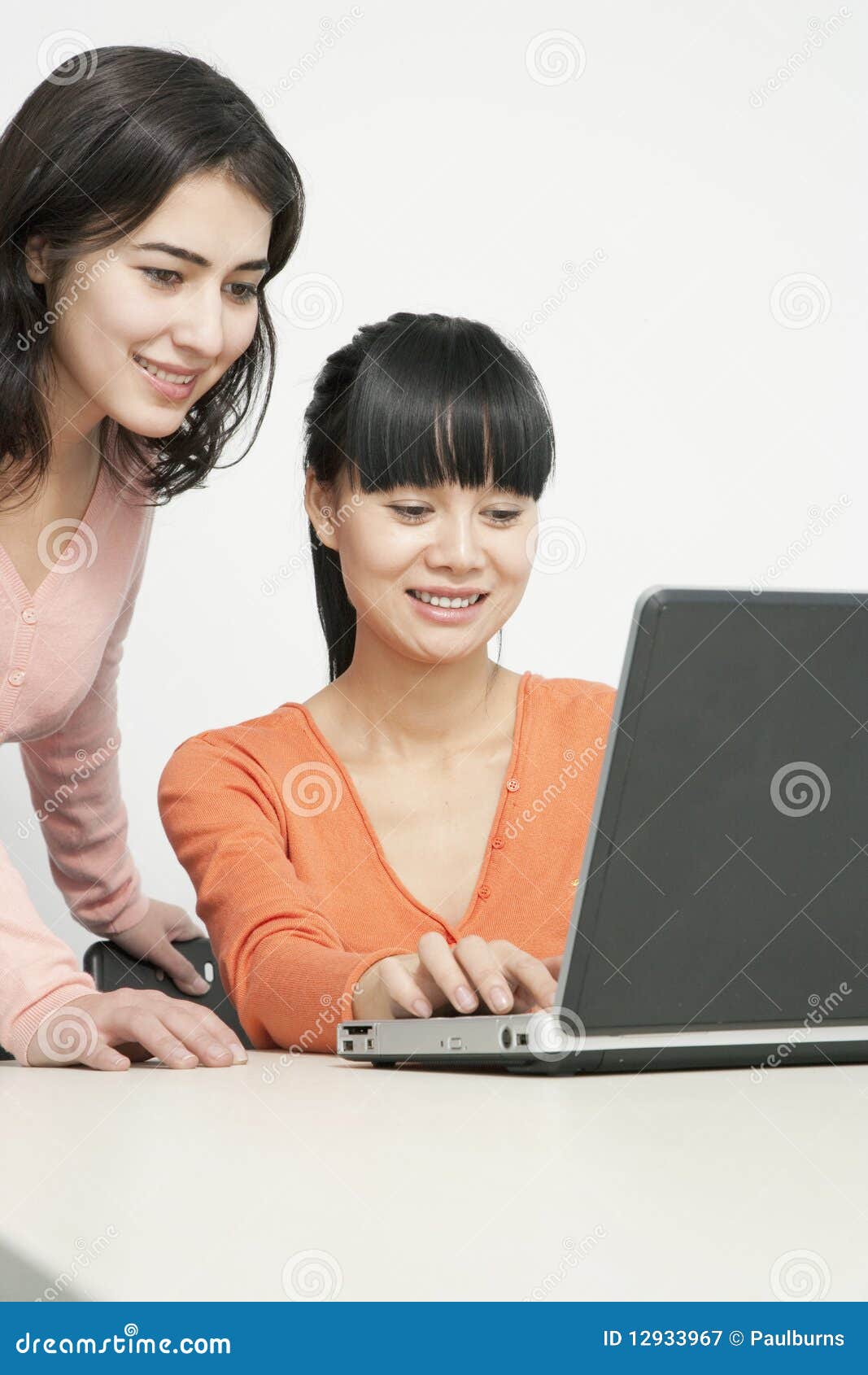 Attractive Young Businesswomen Smiling Stock Image - Image of office ...