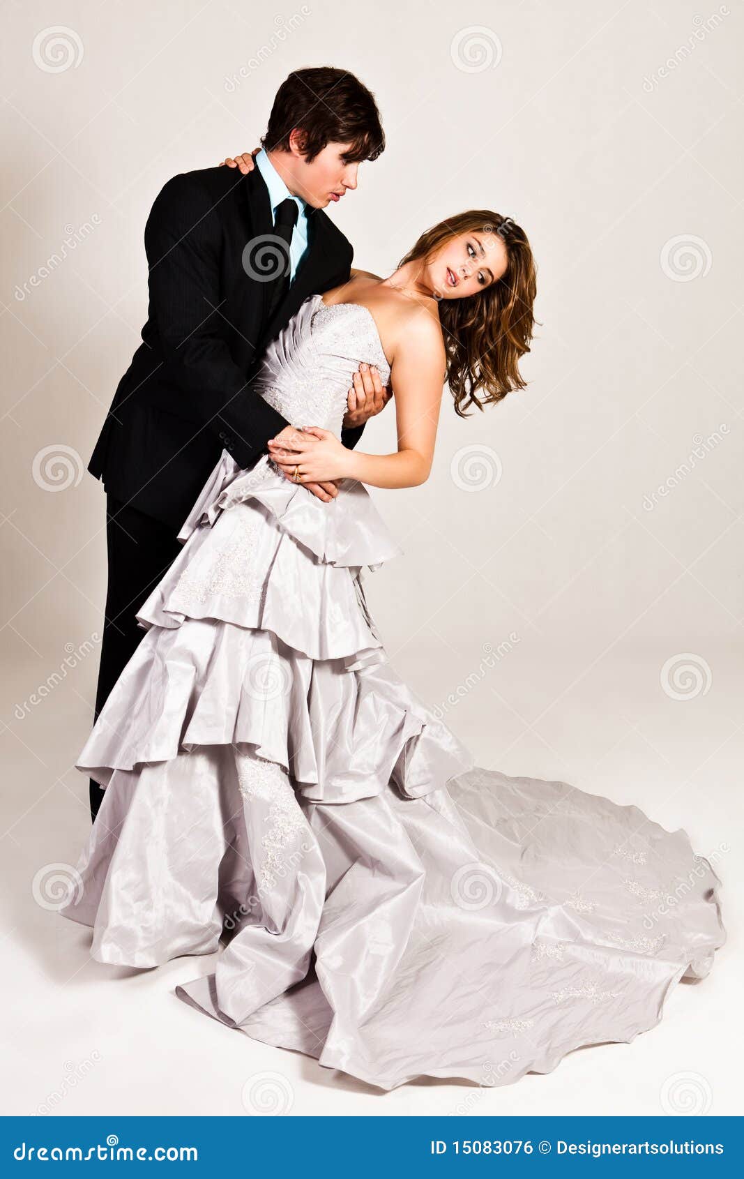 Attractive Young Couple Dancing Stock Photo - Image of formal, full ...