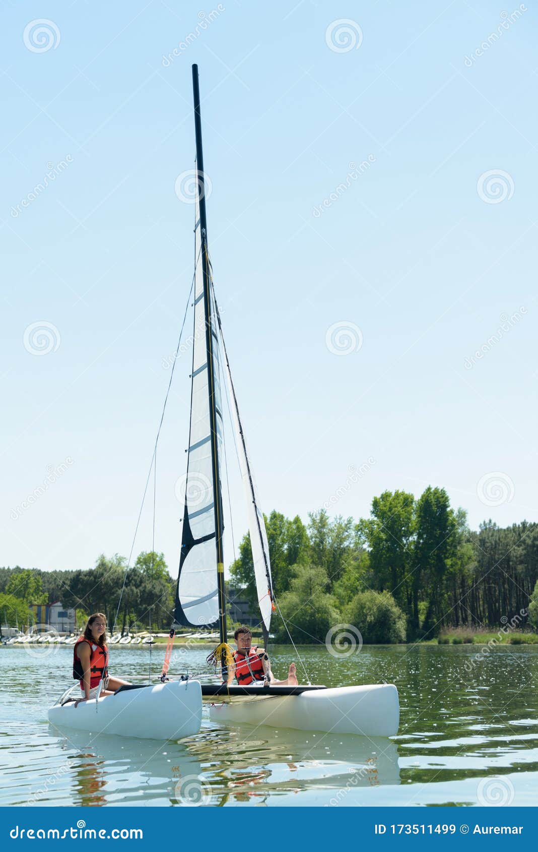 Attractive Young Couple Enjoying Boat Ride Stock Image - Image of ...