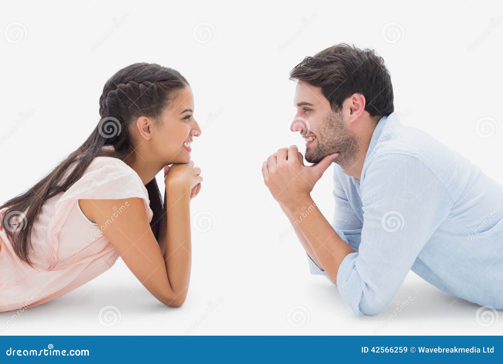 Attractive Young Couple Smiling at Each Other Stock Image - Image of ...