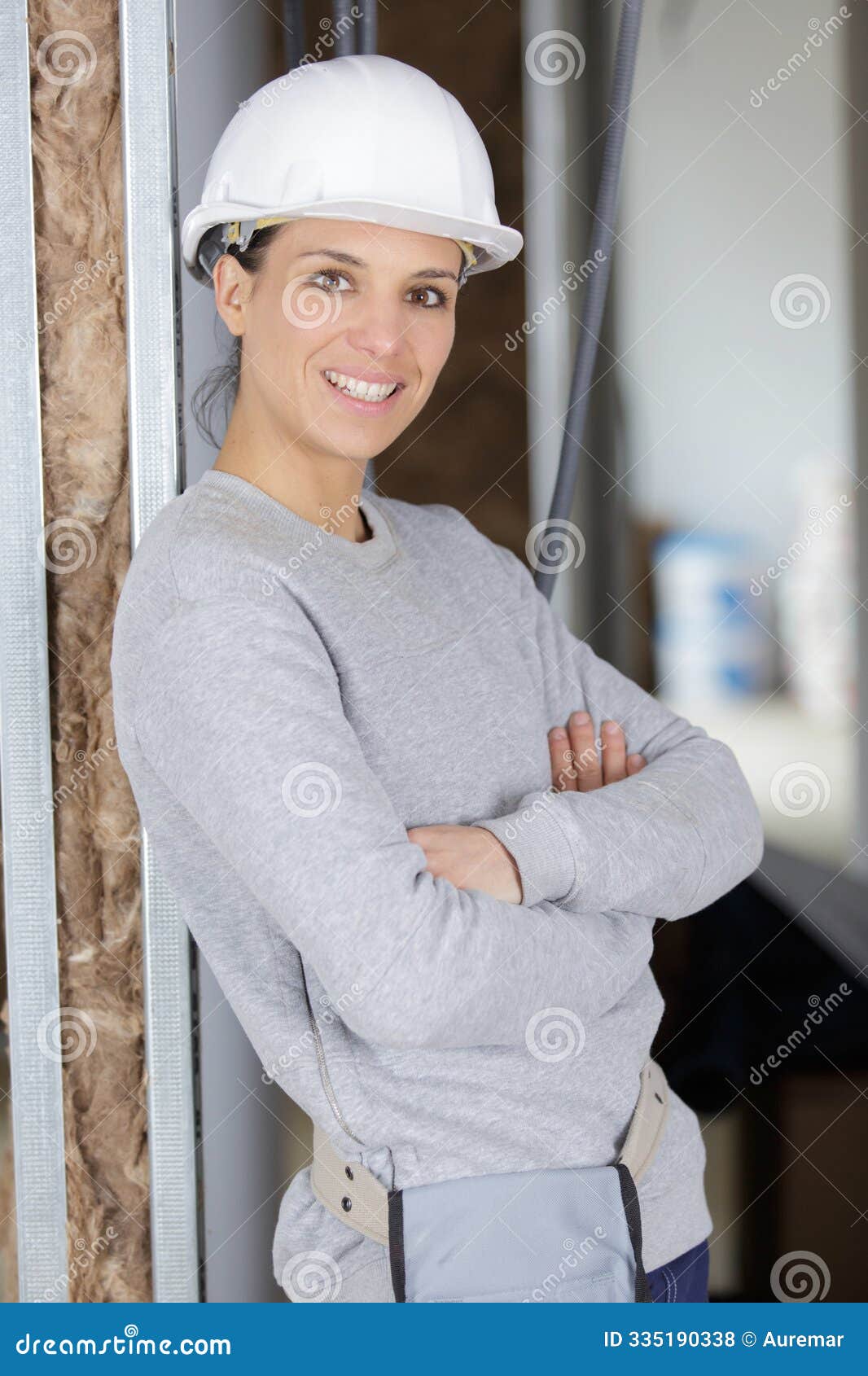 Attractive Young Female Construction Worker Stock Photo - Image of ...