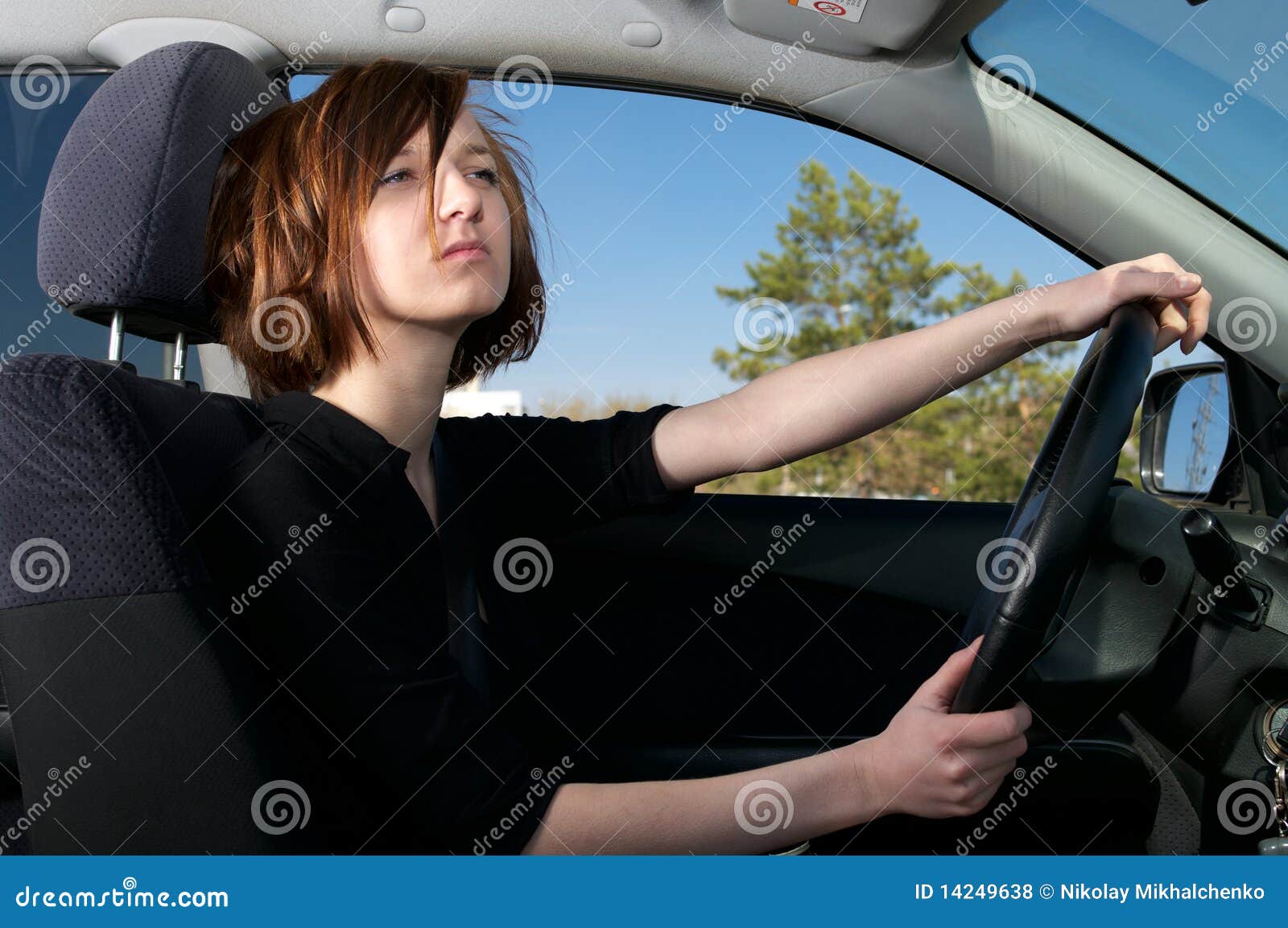 Female Driving The Car And Screaming Stock Image | CartoonDealer.com ...
