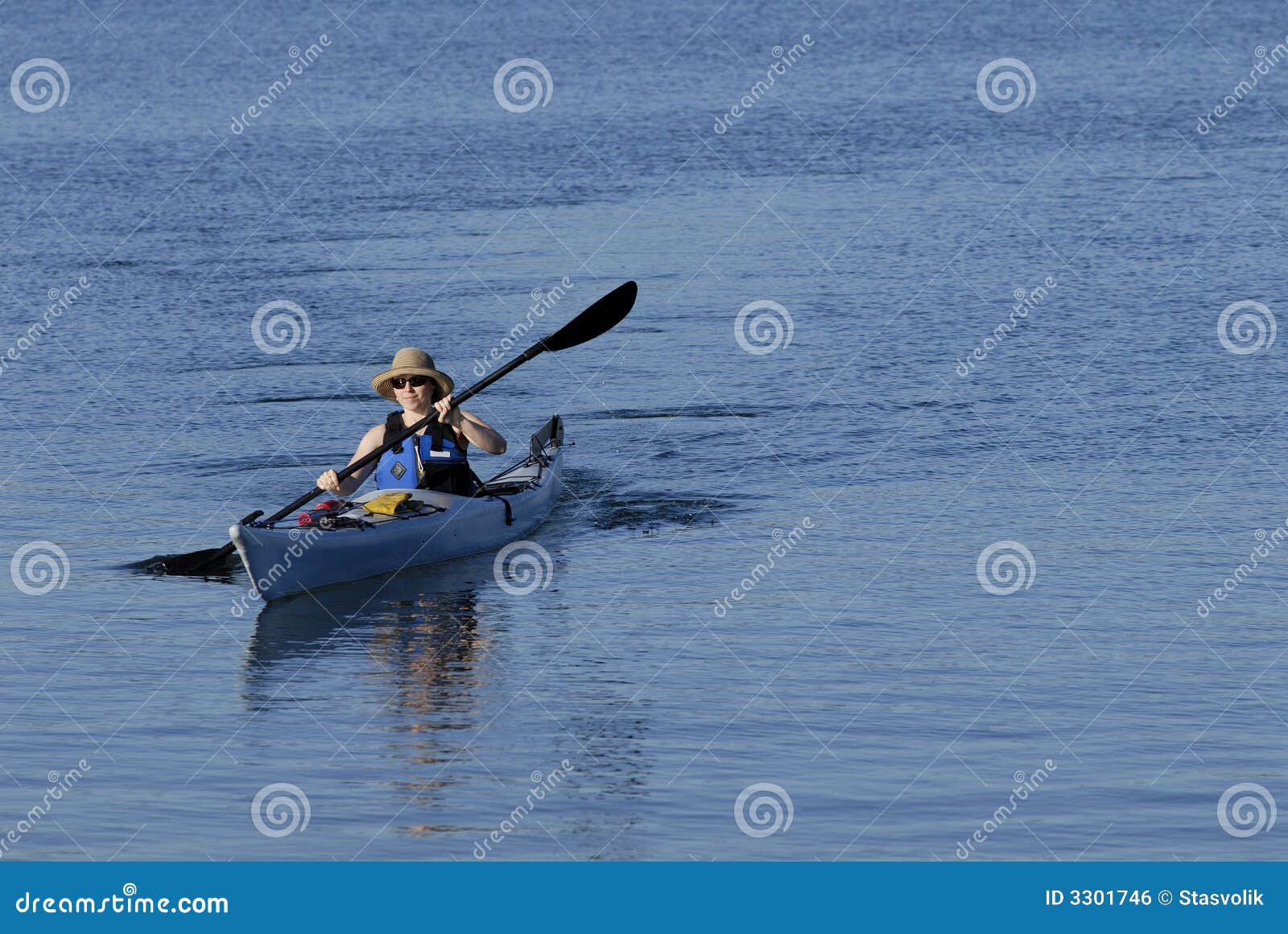 Attractive Young Female Kayake Stock Photo - Image of recreational ...