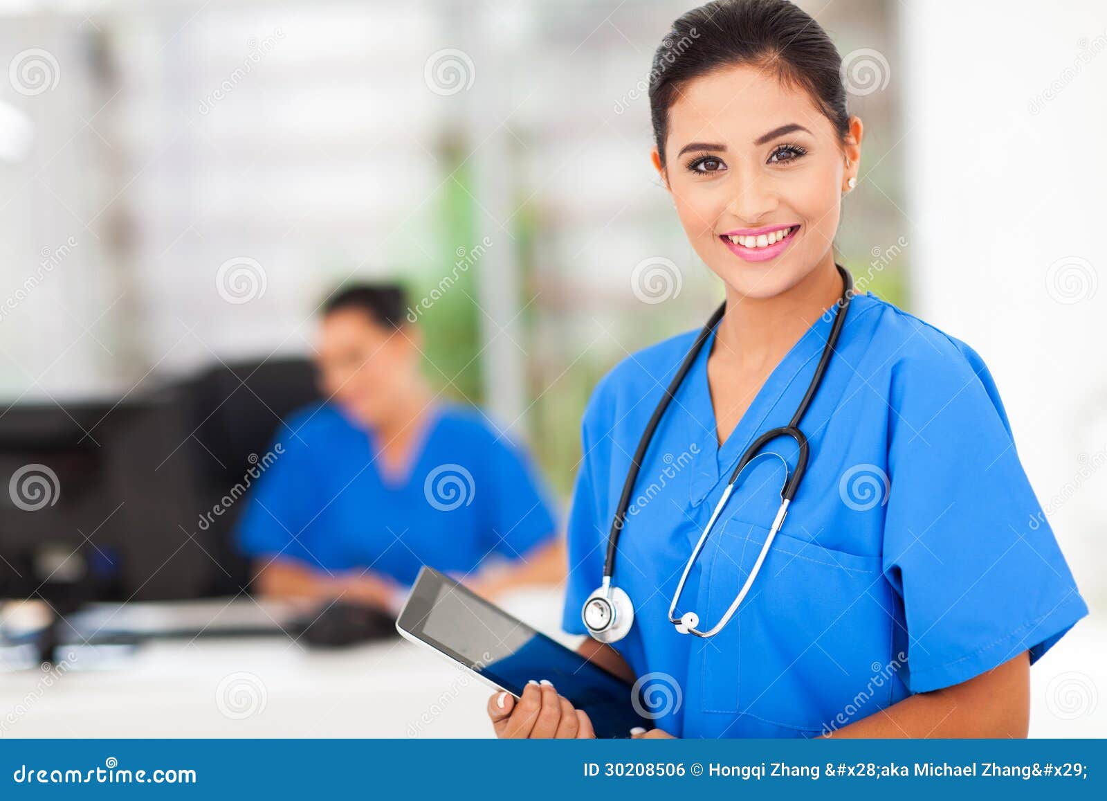 Female nurse tablet stock photo. Image of practitioner - 30208506